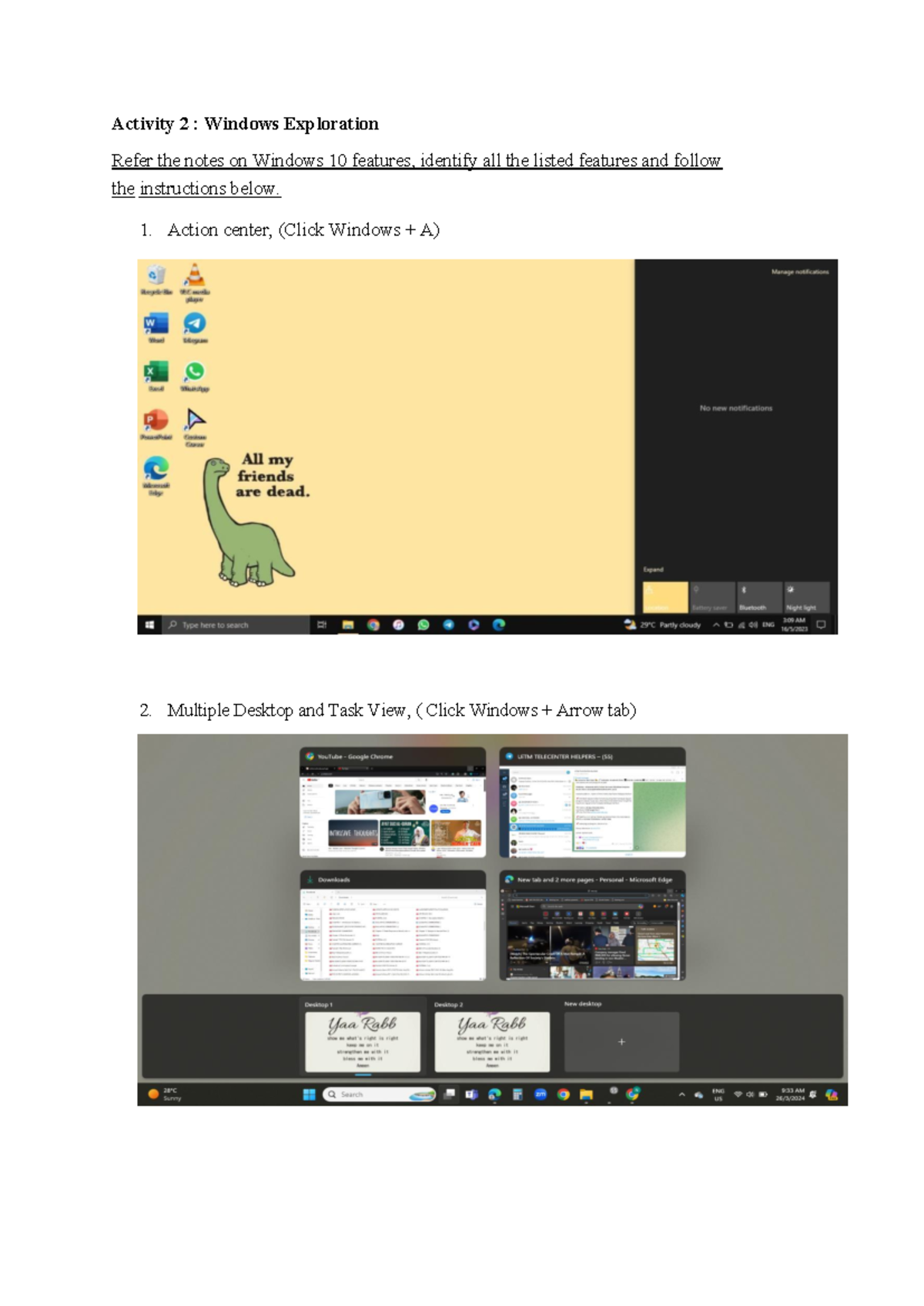 Activity 2 Windows Exploration - Activity 2 : Windows Exploration Refer ...
