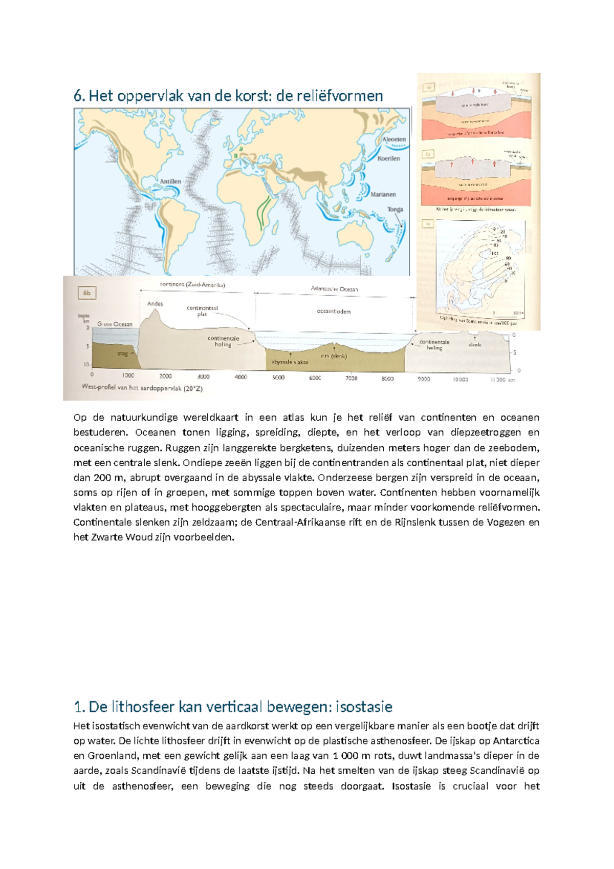 Samenvatting Platentektoniek - 6. Het oppervlak van de korst: de ...