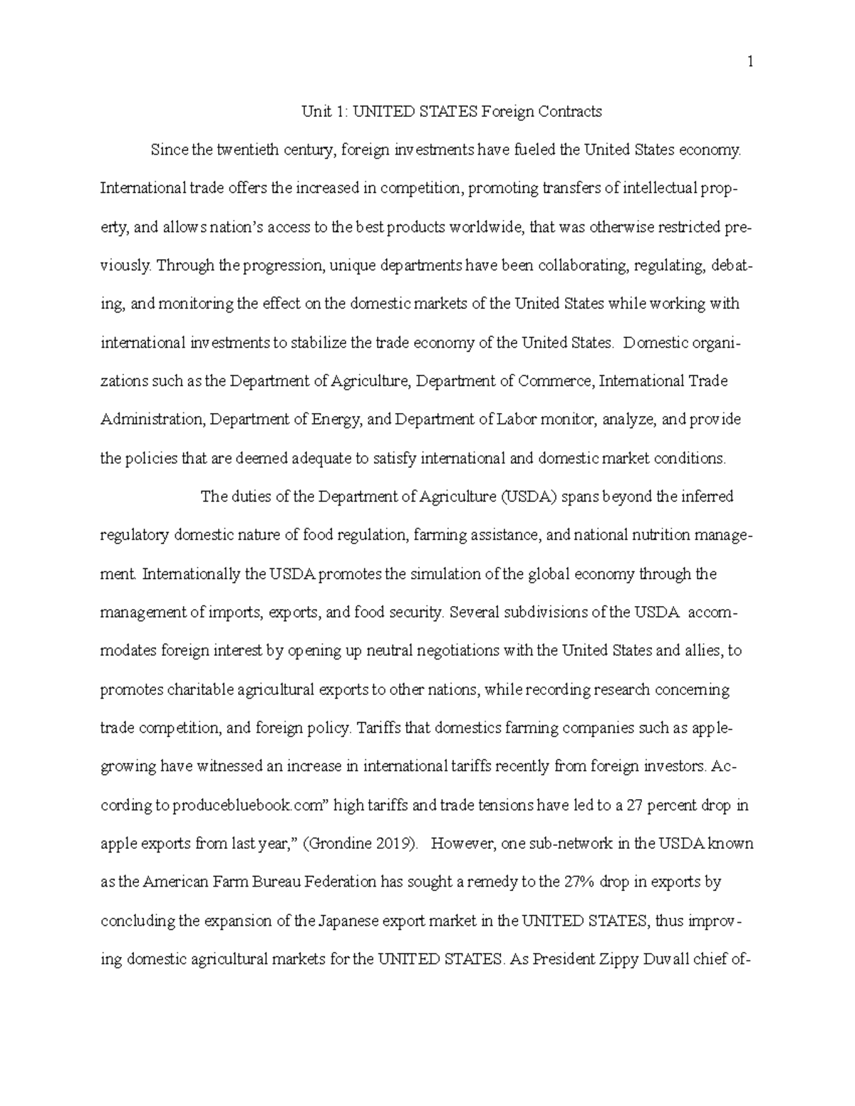 Unit 1: UNITED STATES Foreign Contracts - Unit 1: UNITED STATES Foreign ...