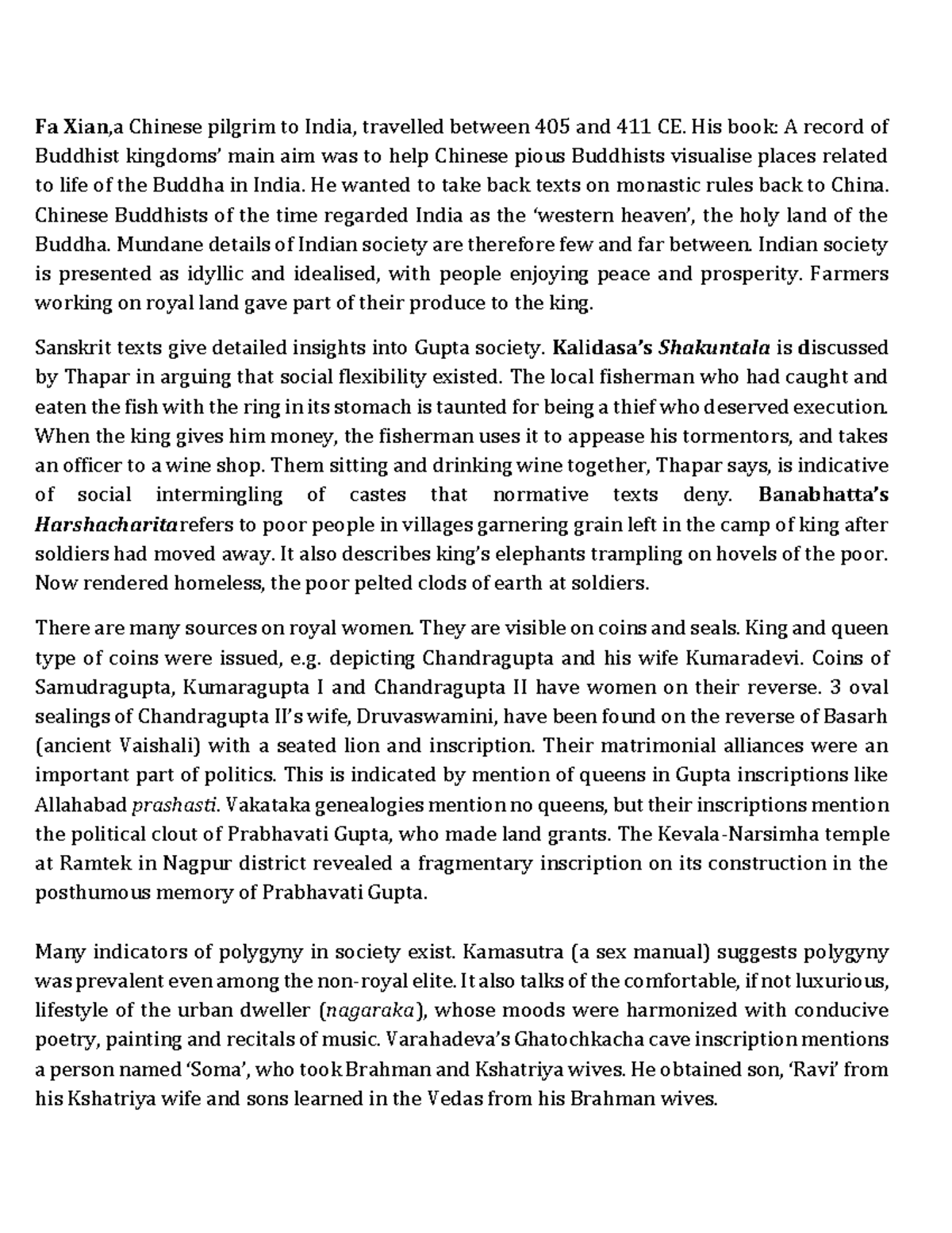 Varna Jatis and Marriage - Fa Xian,a Chinese pilgrim to India ...