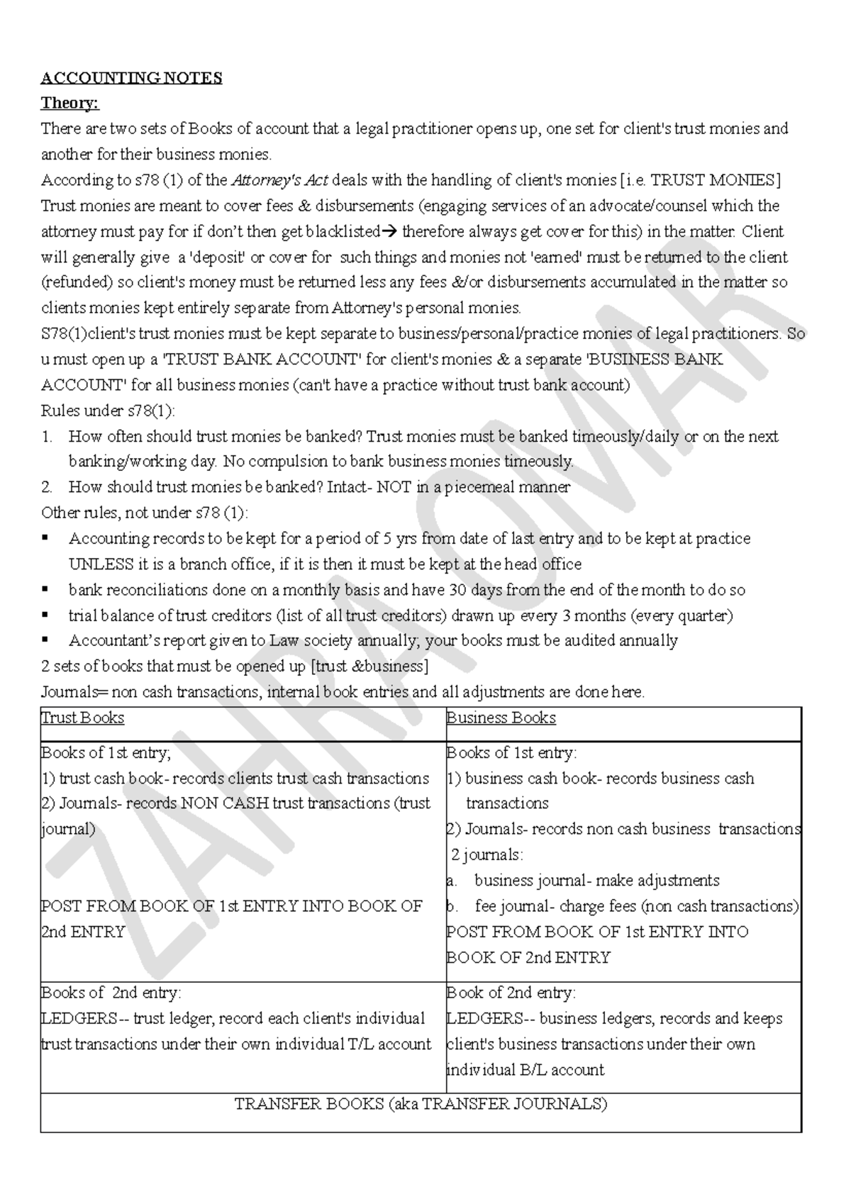 Accounting Notes - Bookkeeping for legal practitioners - ACCOUNTING ...