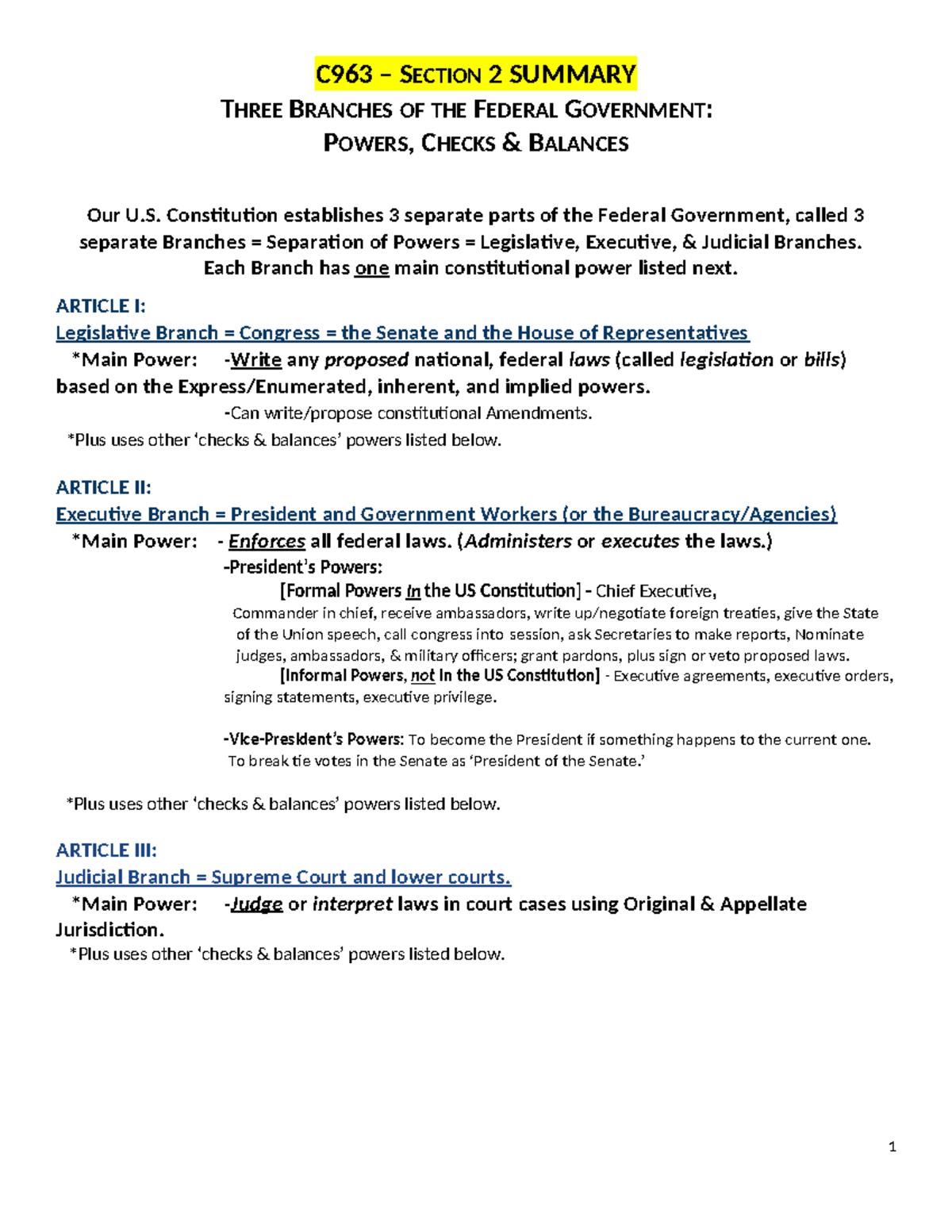 c963-section-2-summary-c963-section-2-summary-three-branches-of