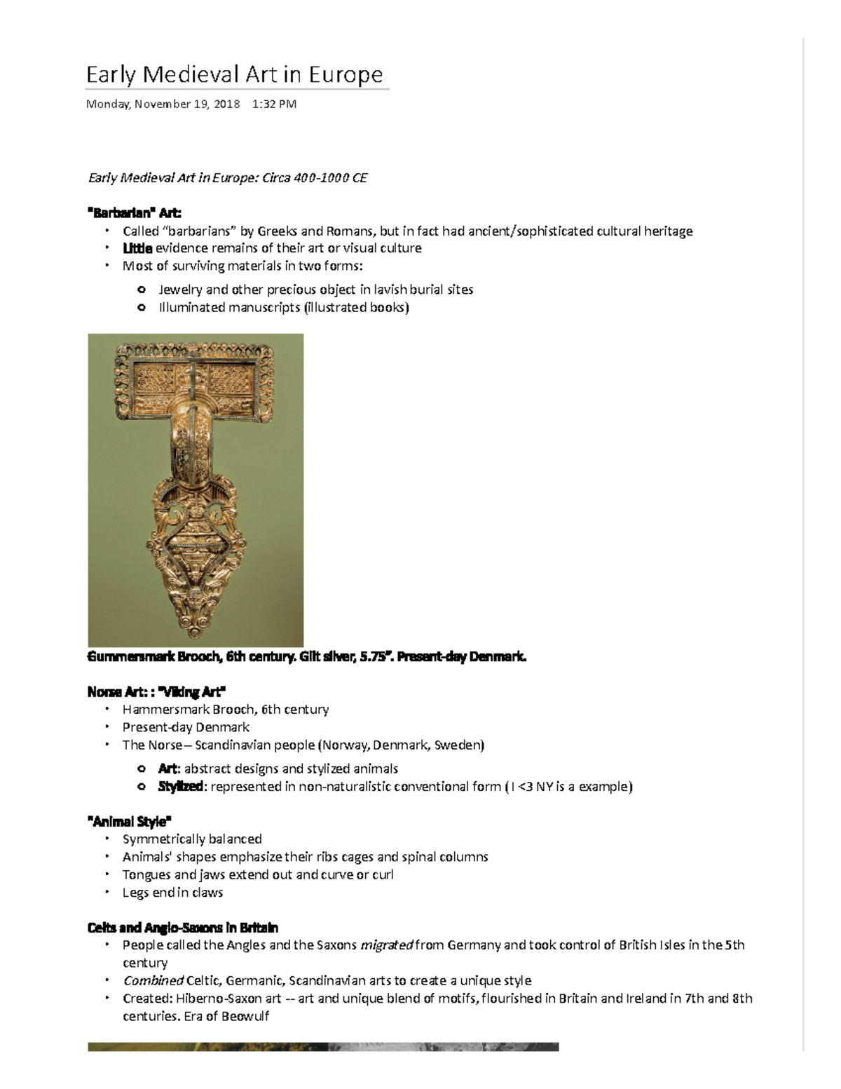 Early Medieval Art in Europe - Early Medieval Art in Europe Monday ...