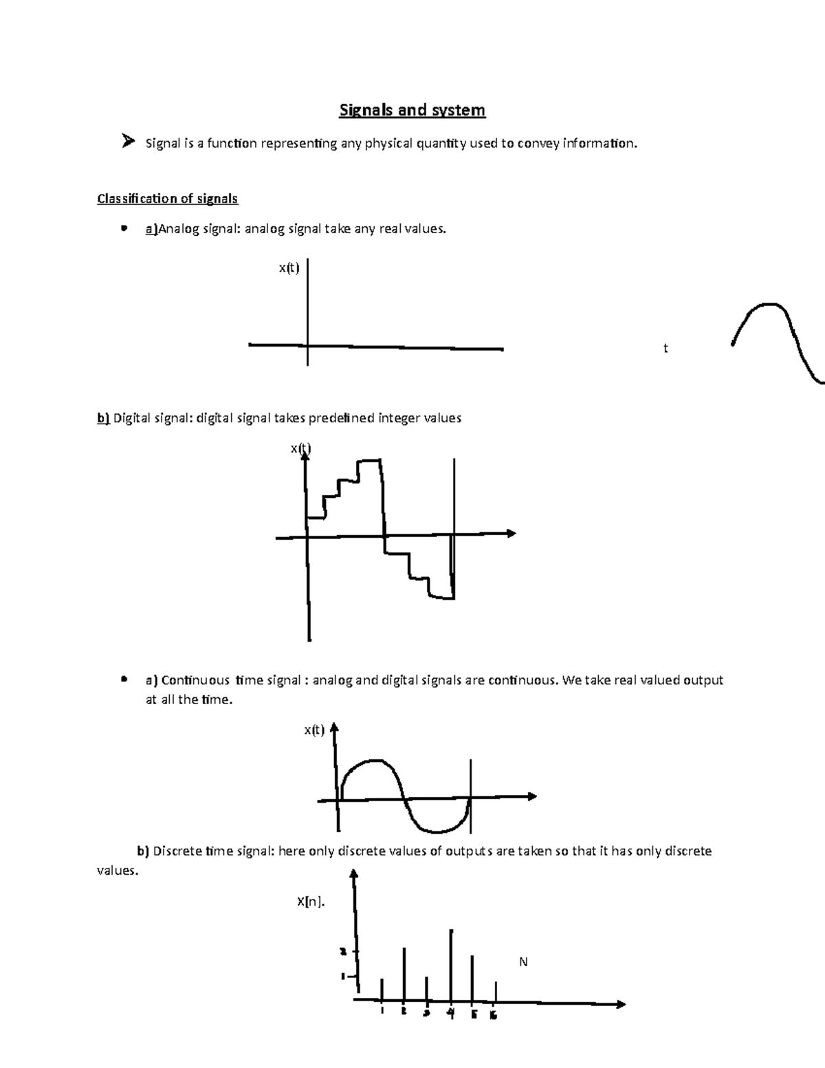 Ss1 - Signals and systems - Signals and system Signal is a function ...