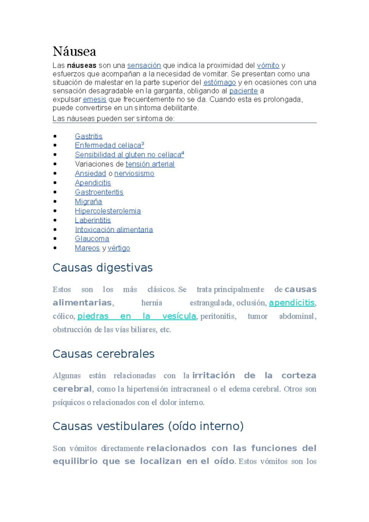 Náusea - GRACIAS - Náusea Las náuseas son una sensación que indica la ...