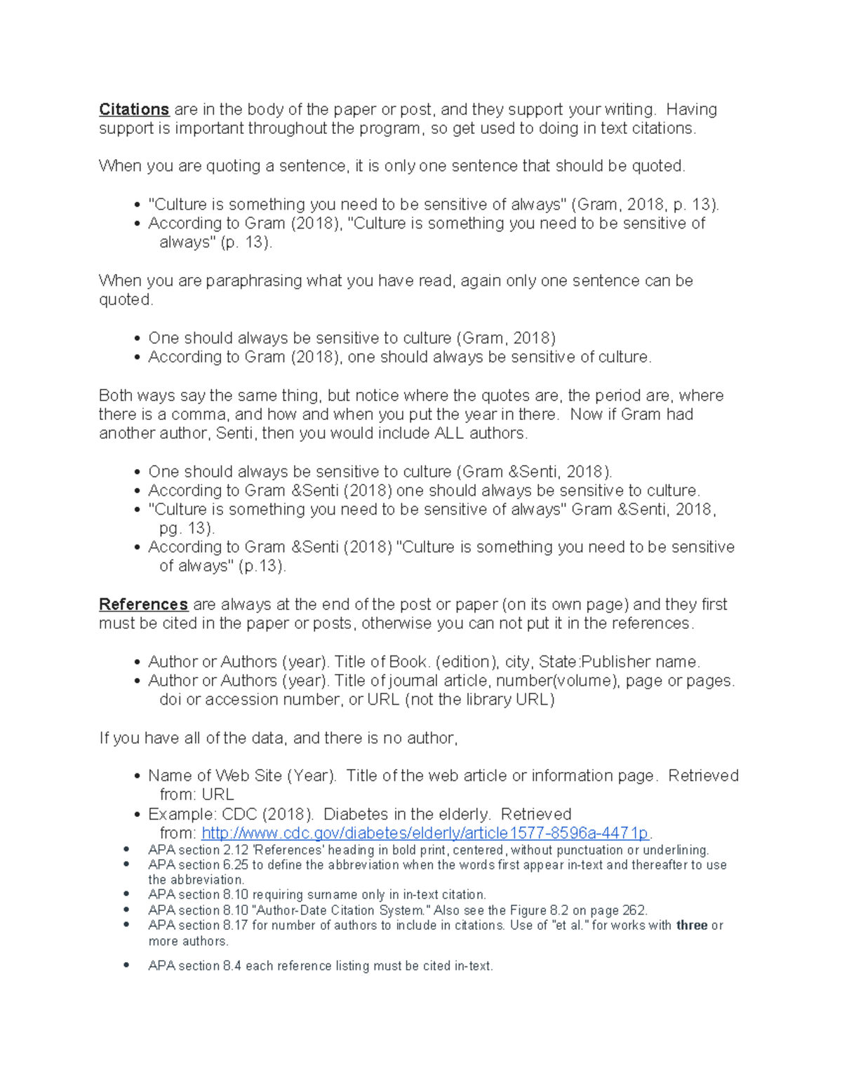 Citations - how to wtire a paper in APA style - Citations are in the ...