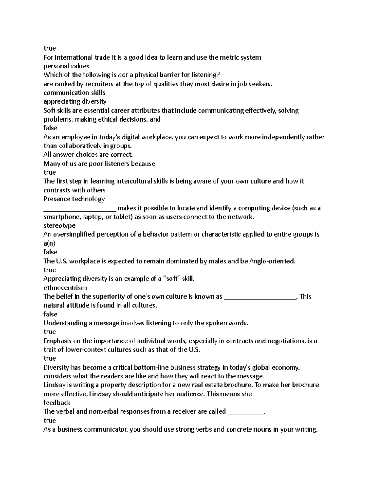 True business messages - true For international trade it is a good idea ...