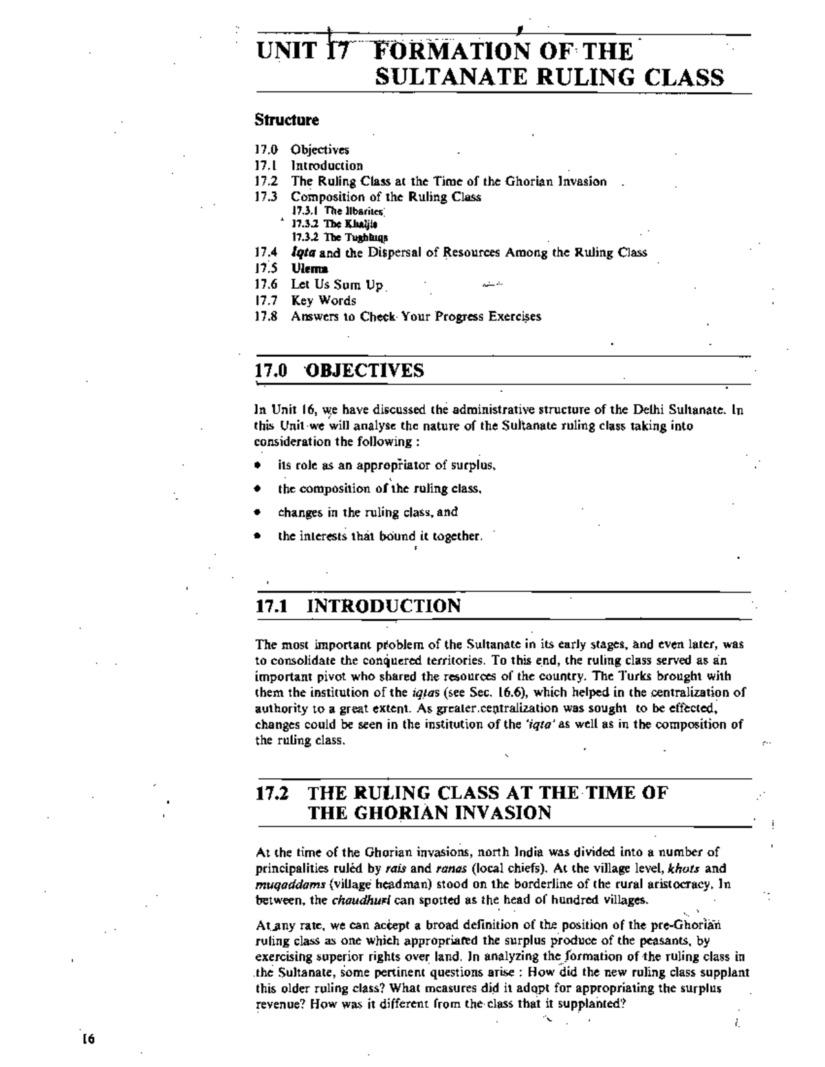 Unit-17 - Best - UNIT W-FORMATIONOF-THE SULTANATE RULING CLASS ...
