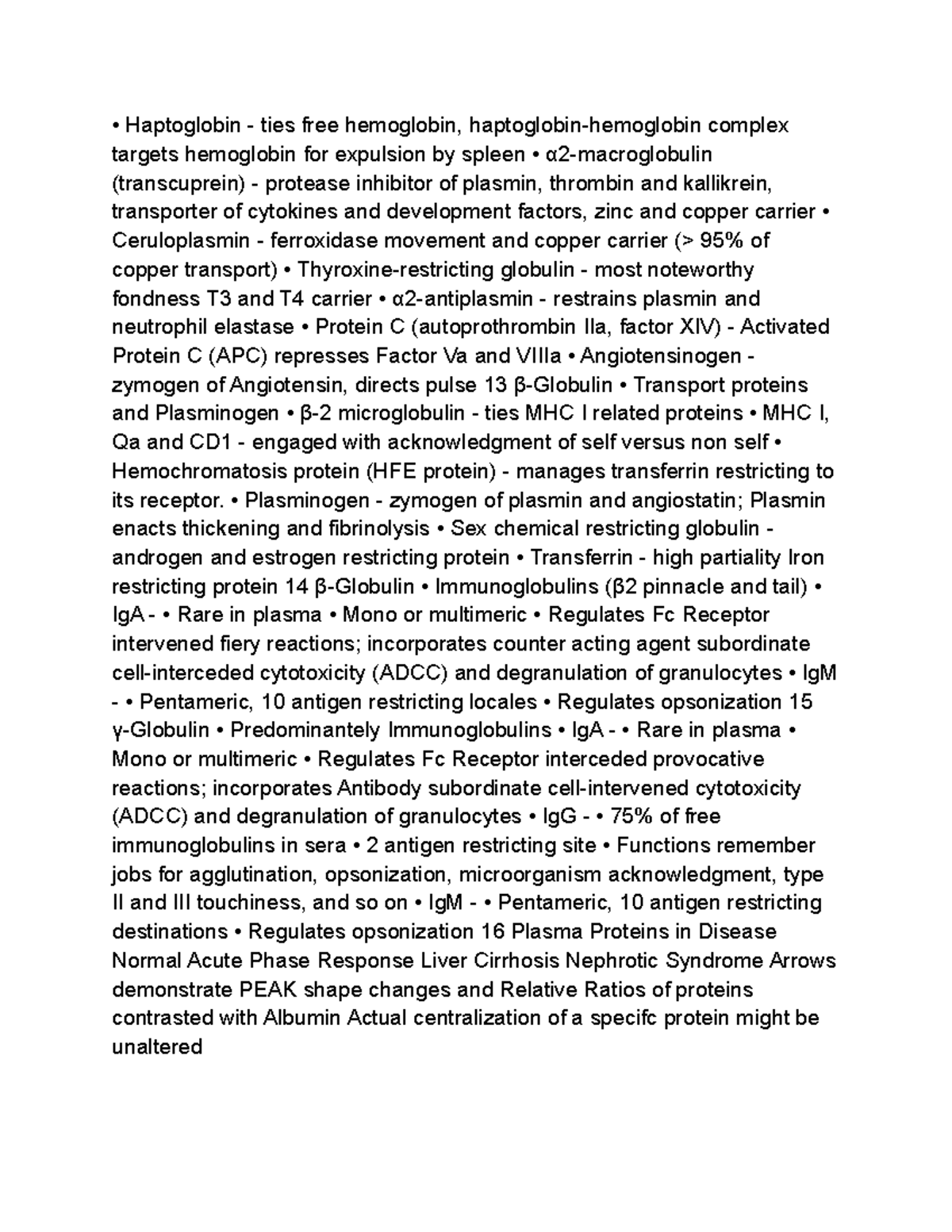 Heme - Hematology Lecture Notes - Haptoglobin - ties free hemoglobin ...