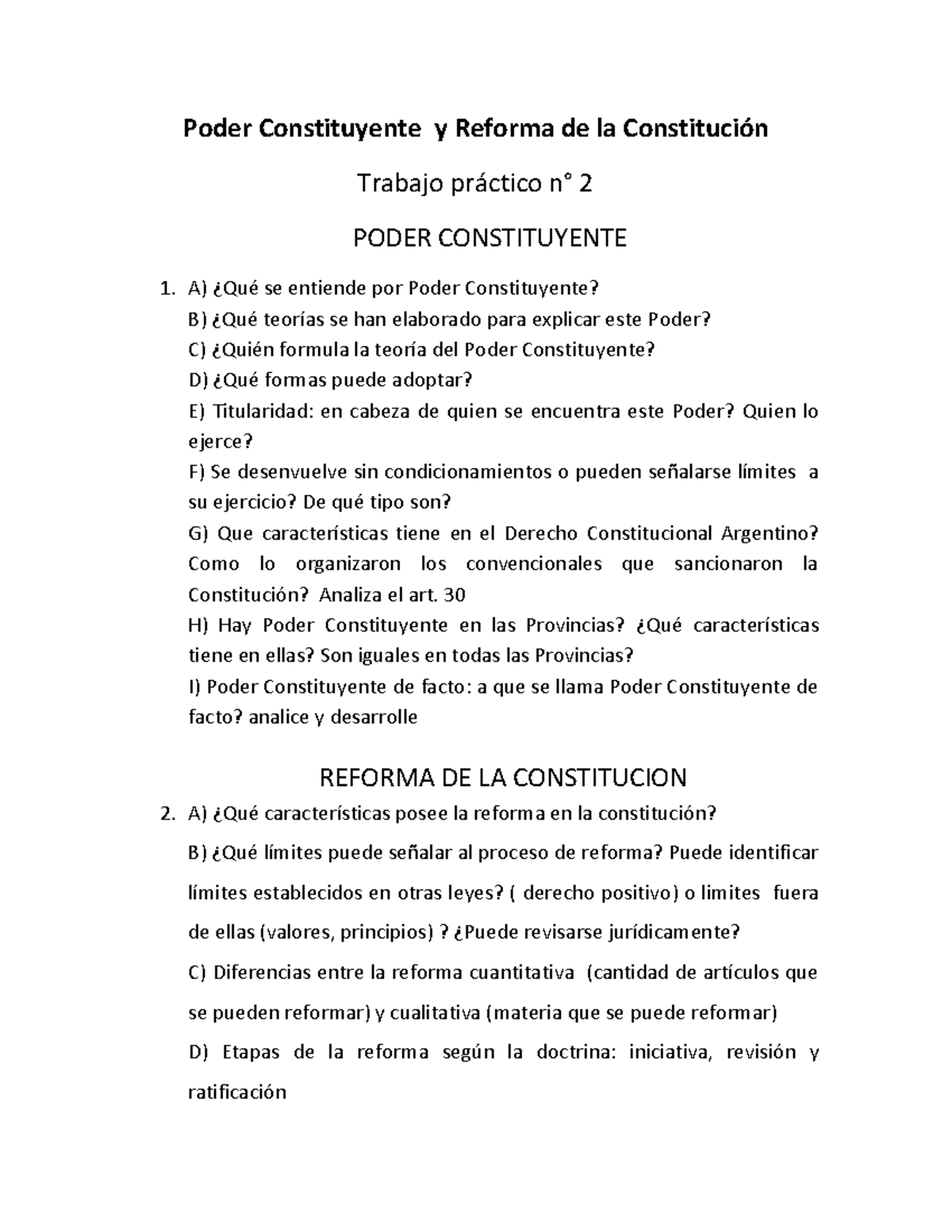 Trabajo Practico N 2 Poder Constituyente y Reforma del Estado - Warning: TT: undefined function ...