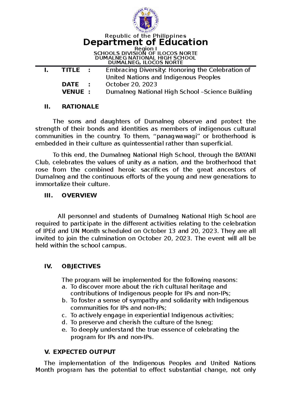Approved-Proposal. - asds - Republic of the Philippines Department of ...