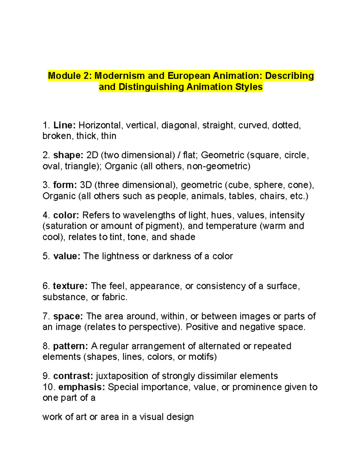 Module 2: Modernism and European Animation: Describing and ...