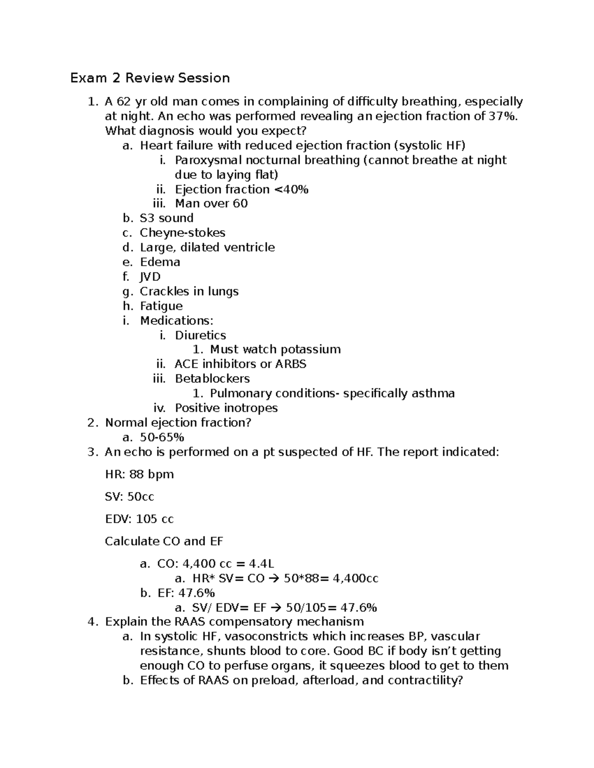 Exam 2 Review Session - Exam 2 Review Session A 62 yr old man comes in ...