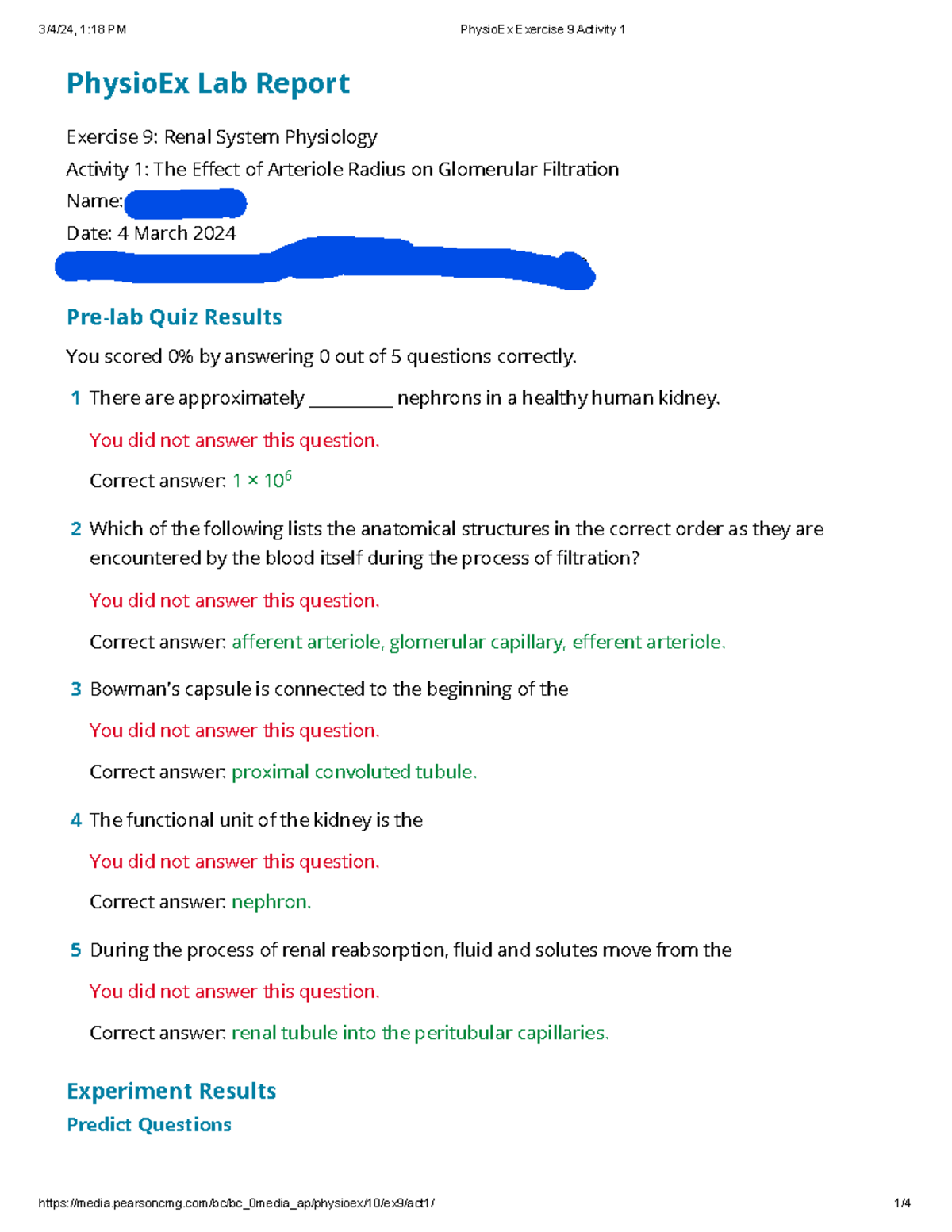 Physio Ex Exercise 9 Activity 1 - PhysioEx Lab Report Exercise 9 ...