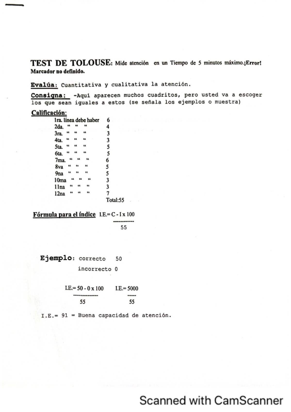 Instruccion test de toulouse - Psicometria - Studocu