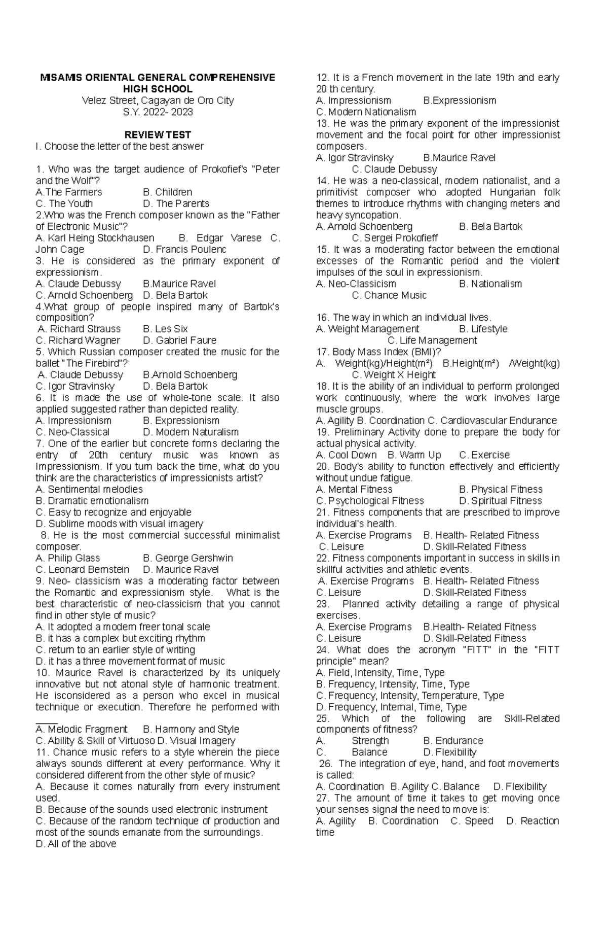 1st Q-Review test-Written - MISAMIS ORIENTAL GENERAL COMPREHENSIVE HIGH ...