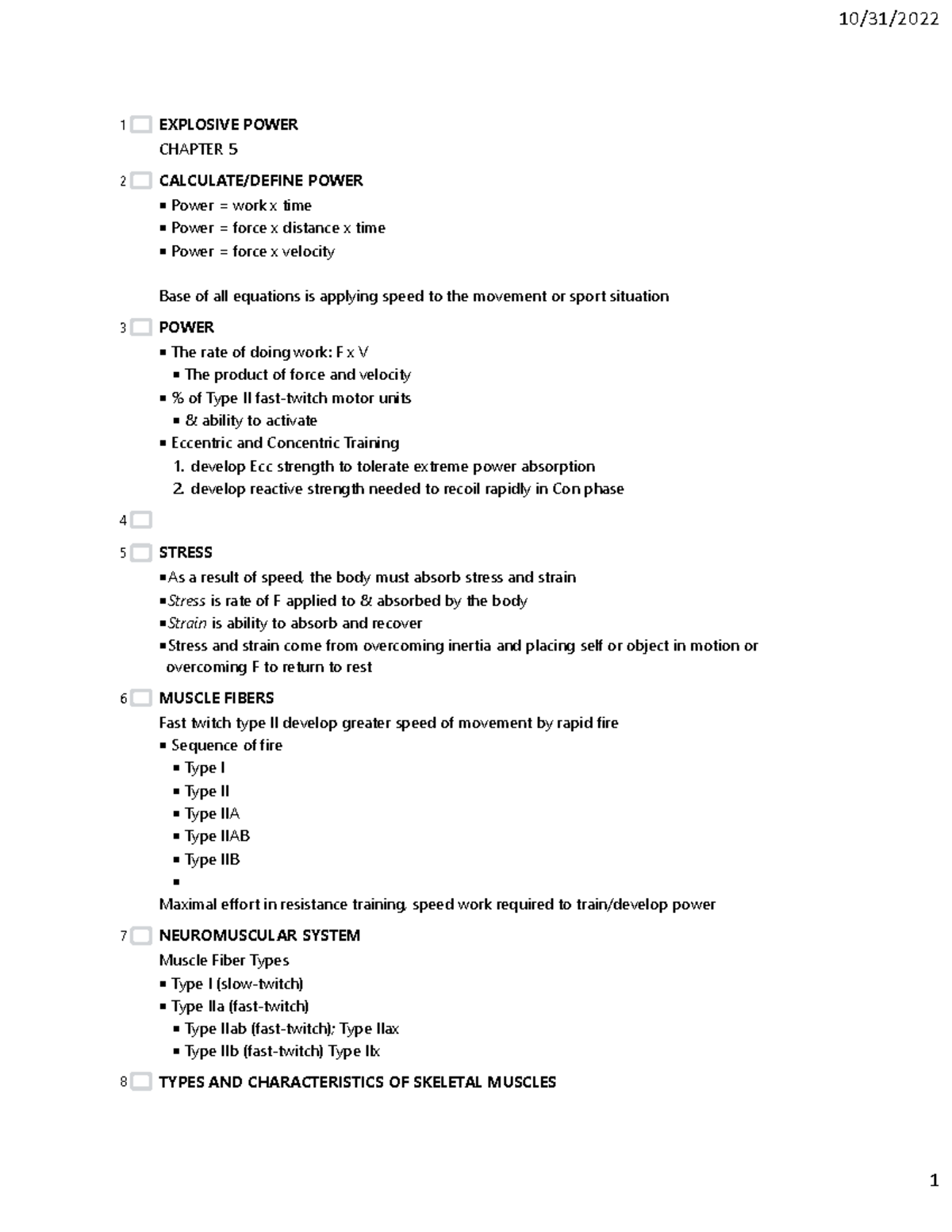 KIN 282 explosive power - EXPLOSIVE POWER CHAPTER 5 CALCULATE/DEFINE ...