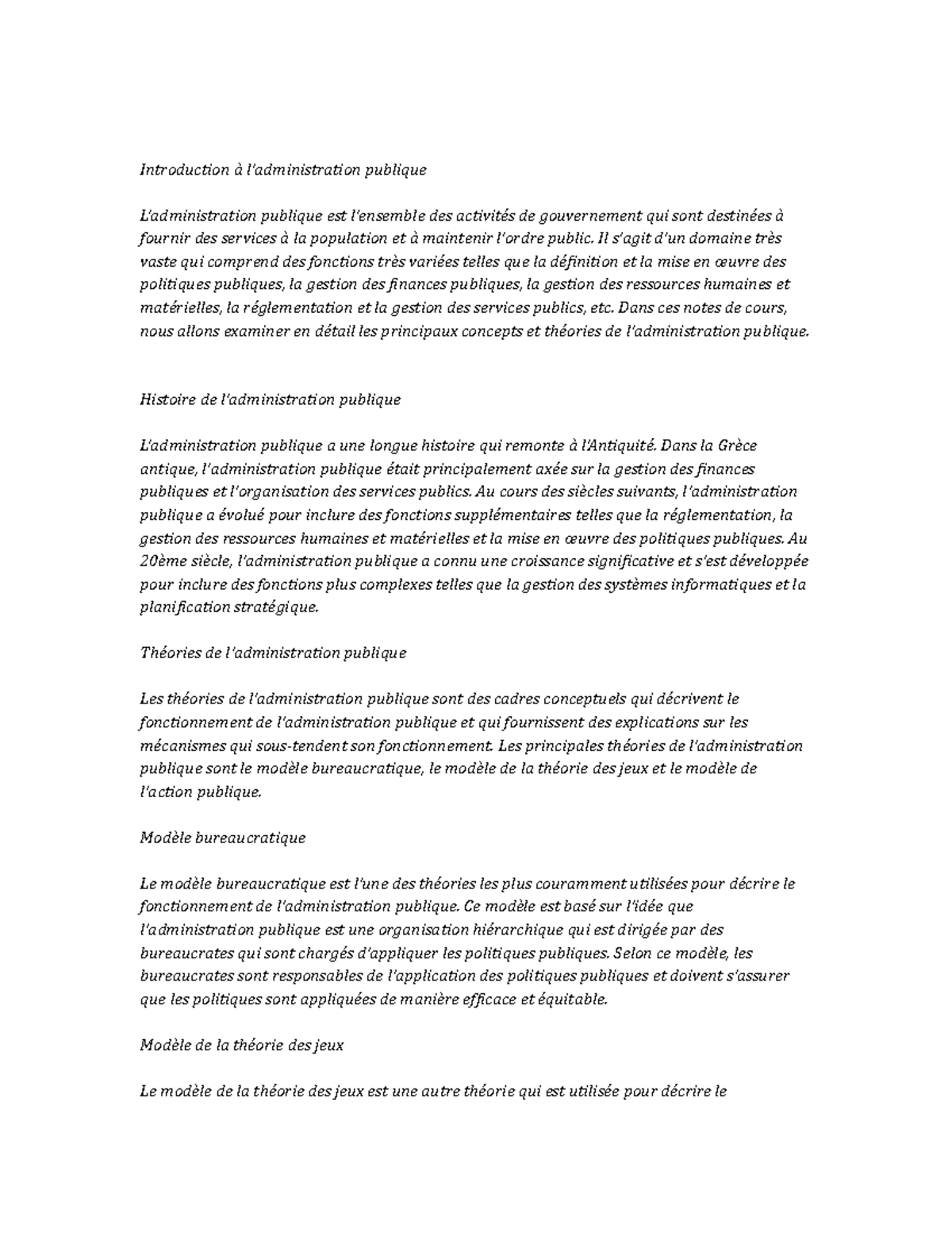 Public Administration Study Notes - Introduction à l’administration ...