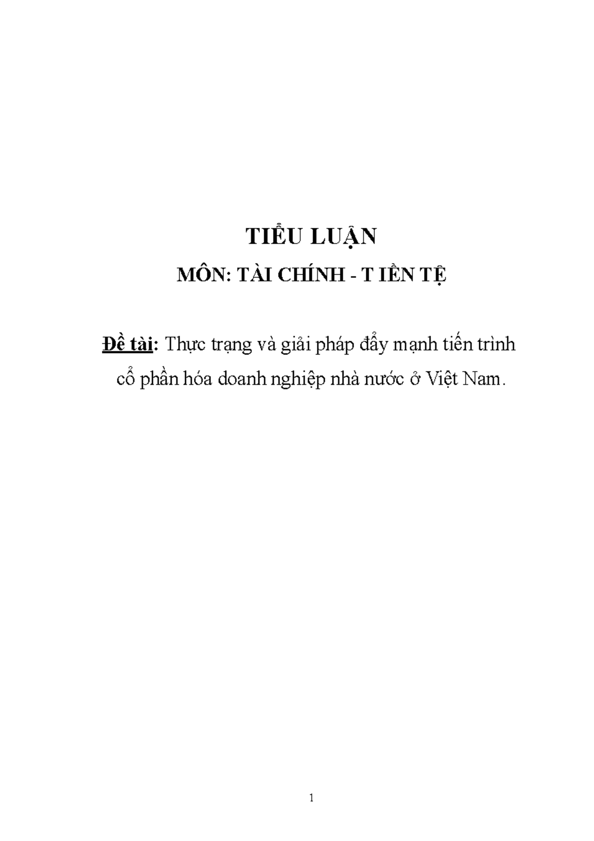 File goc 781468 - jsjjd - TIỂU LUẬN MÔN: TÀI CHÍNH - T IỀN TỆ Đề tài ...