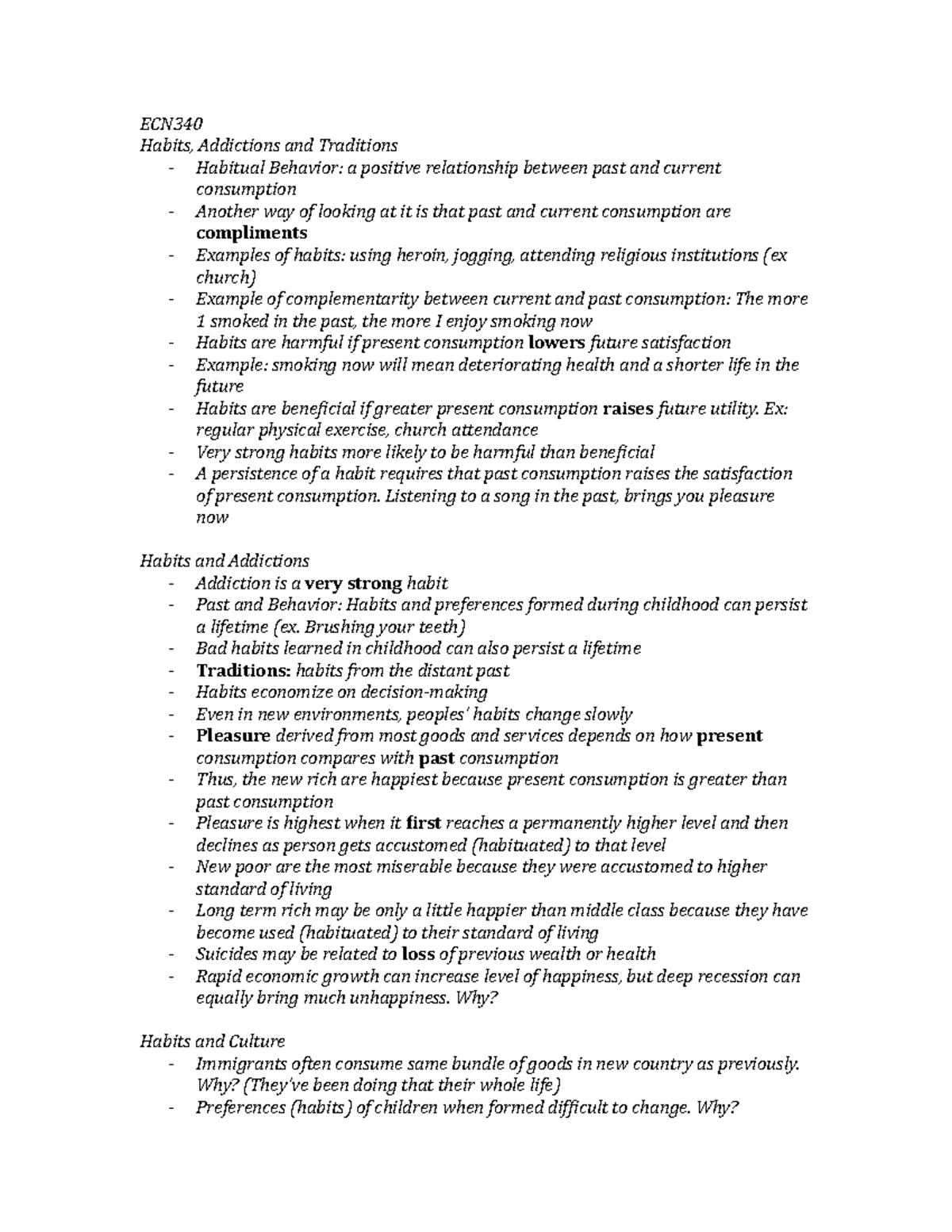 ECN340 - Last lecture - ECN Habits, Addictions and Traditions ...