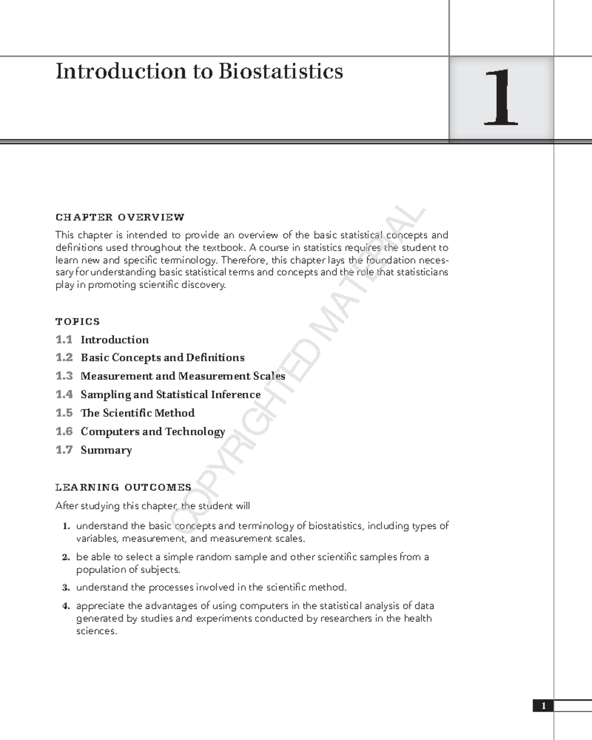 Chapter one biostatistics - 1 Introduction to Biostatistics C H A P T E ...