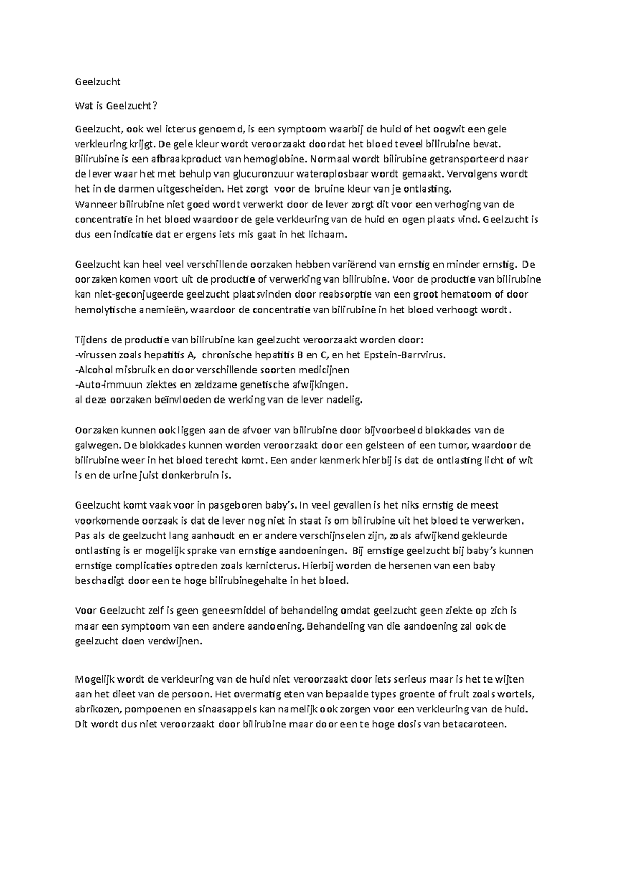 Geelzucht presentatie - Geelzucht Wat is Geelzucht? Geelzucht, ook wel ...