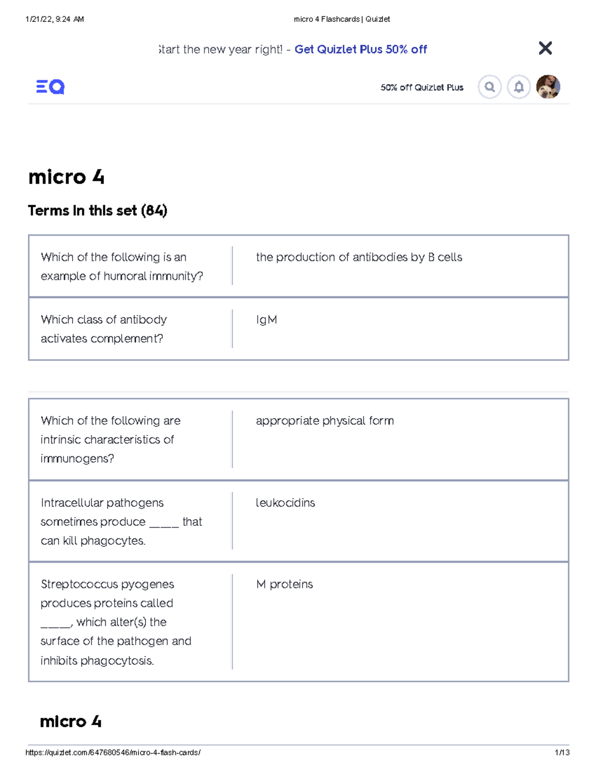 Microbiology 4 exam - Start the new year right! - Get Quizlet Plus 50% ...