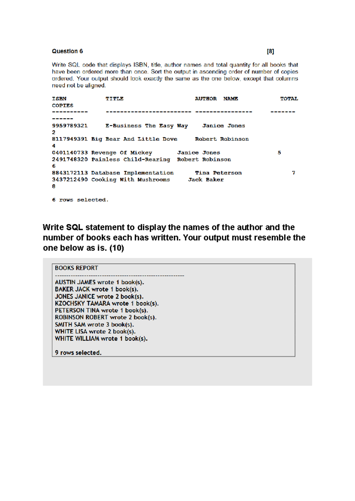 Activity 2 - dtp questions - DPRSF0 - Write SQL statement to display the names of the author and ...