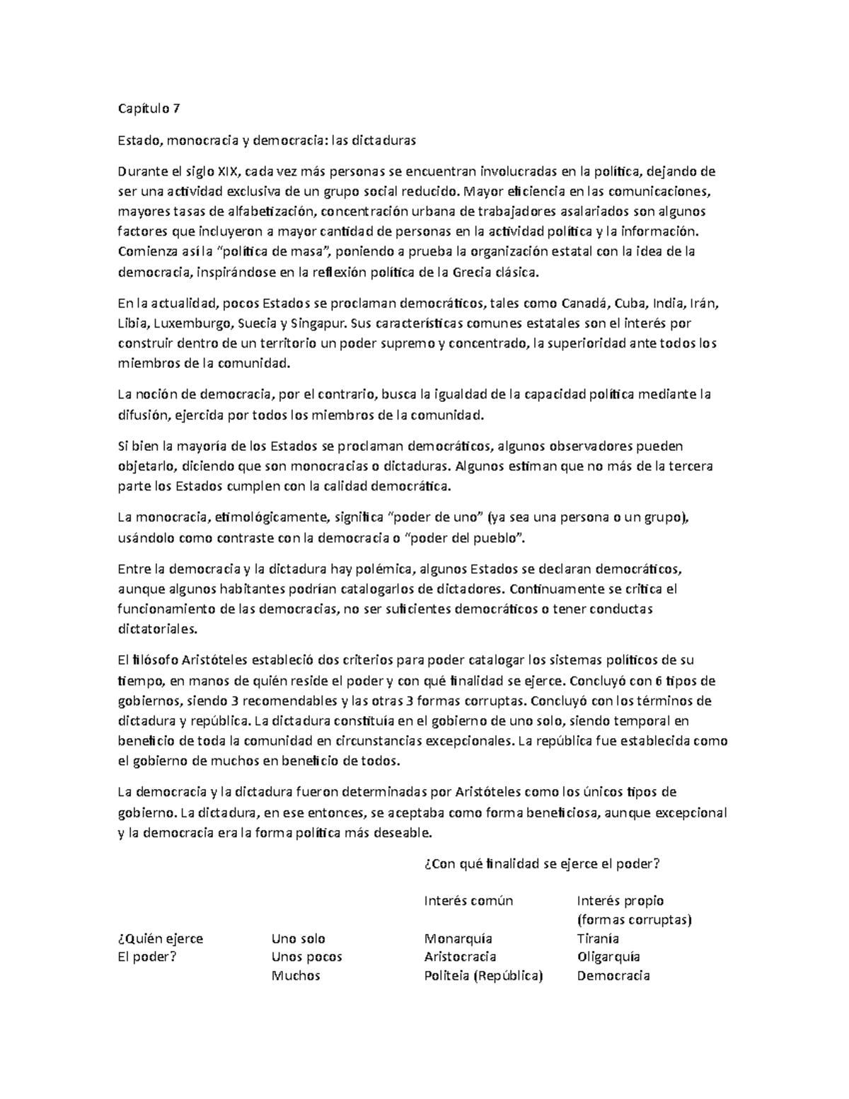 Resumen Teoría del Estado Segundo parcial - Capítulo 7 Estado ...