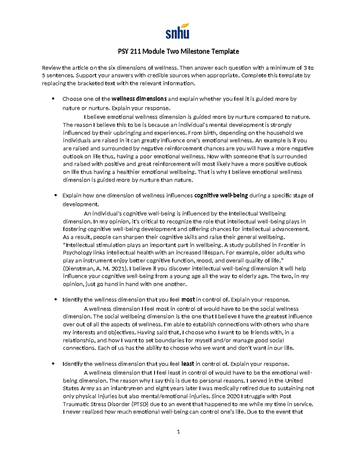 2-2 Module Two Milestone - Then answer each question with a minimum of ...