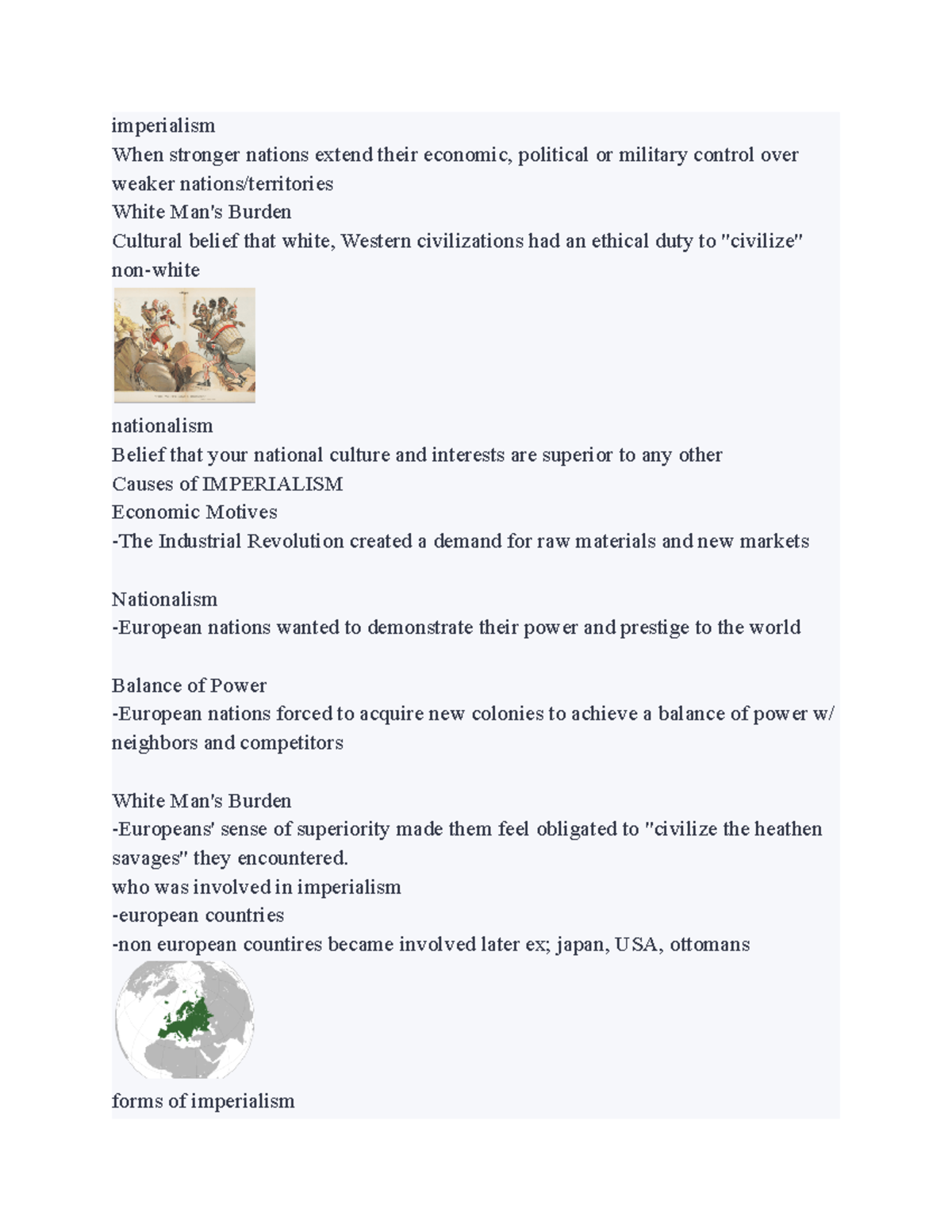 World History 1 - practice materials - imperialism When stronger ...