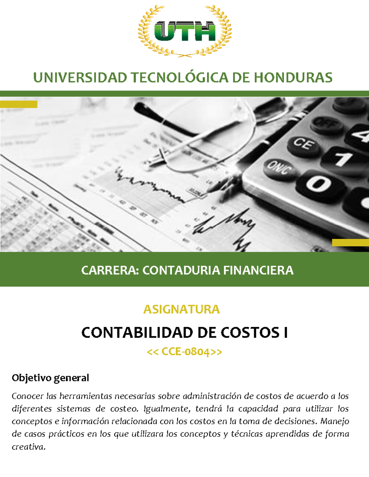 Modulo I Contabilidad de Costos I - UNIVERSIDAD TECNOLÓGICA DE HONDURAS ...