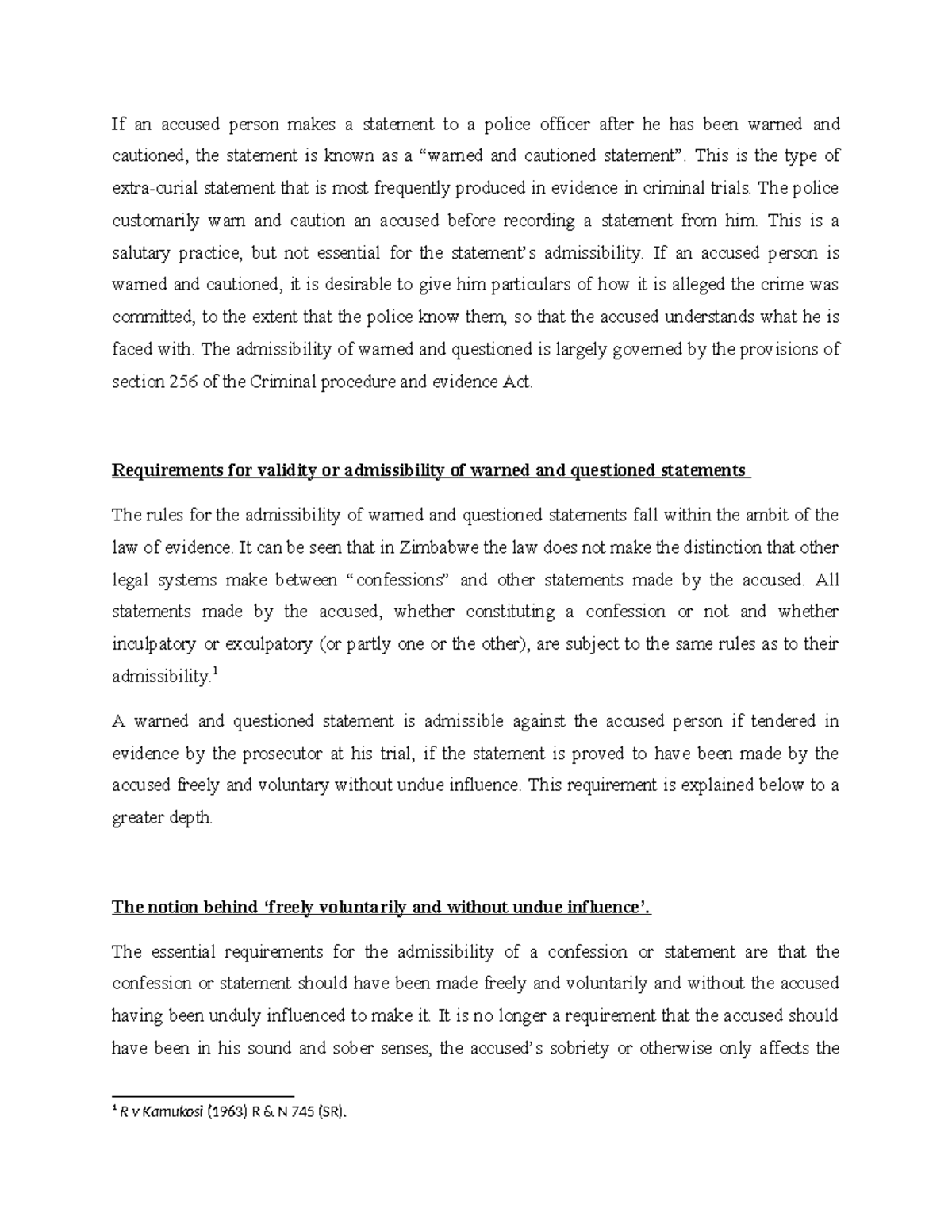 Criminal pro3 - If an accused person makes a statement to a police ...