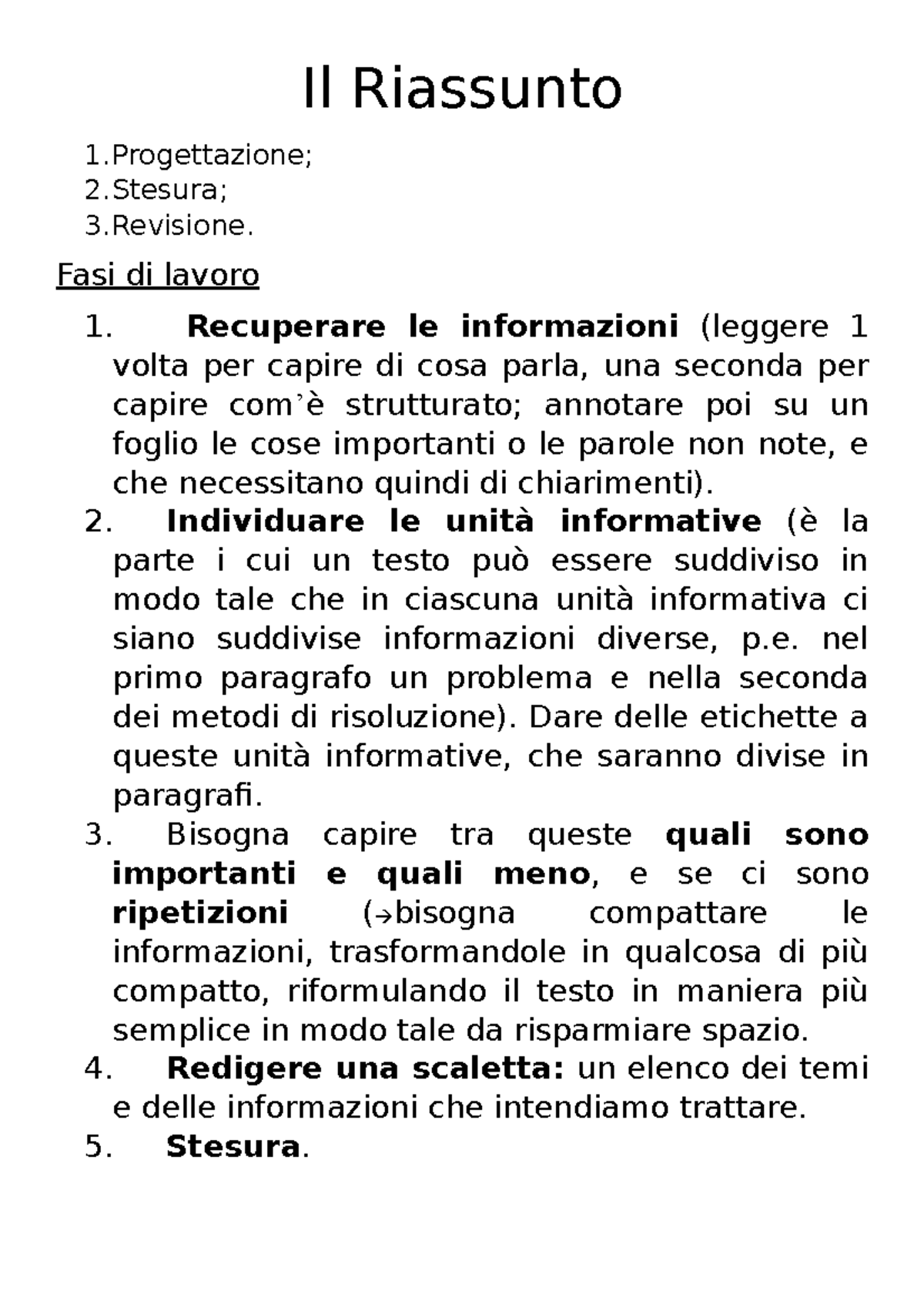 Il Riassunto - - Studocu