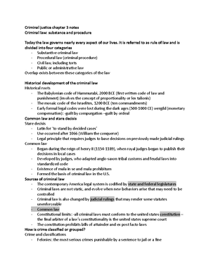 Criminal justice chapter 1 notes - Criminal justice chapter 1 notes The ...