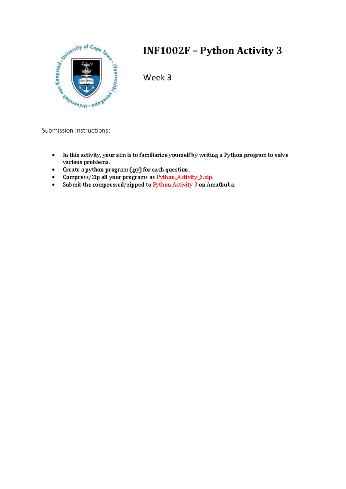 Python Activity 3 - Create a python program (.py) for each question ...