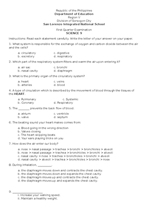 Science 9 - Reviewer - SCIENCE 9 – REVIEWER FOR 2nd Quarter Finals ...