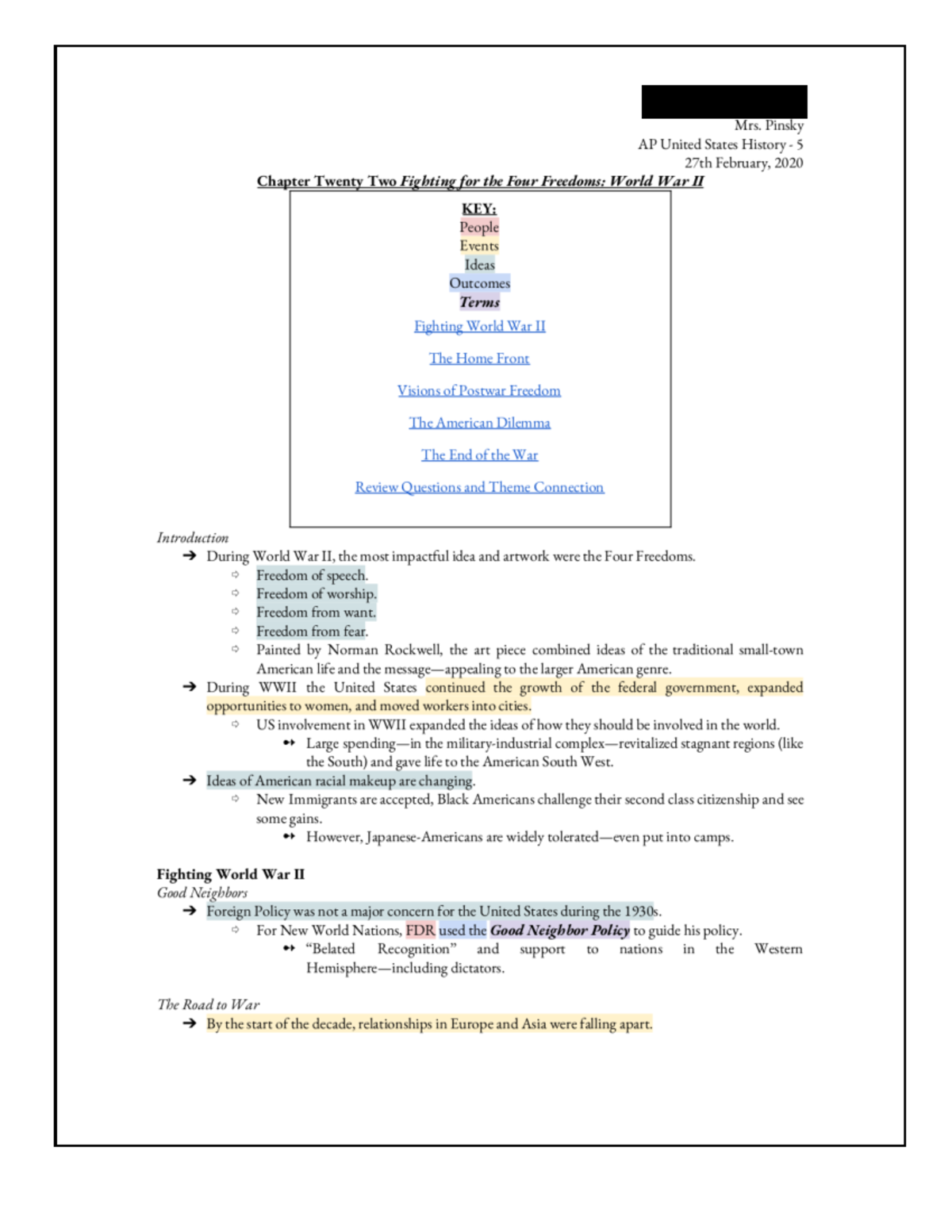 Apush ex 22 - ch 25 give me liberty notes - WC Well Said! Proofread In ...