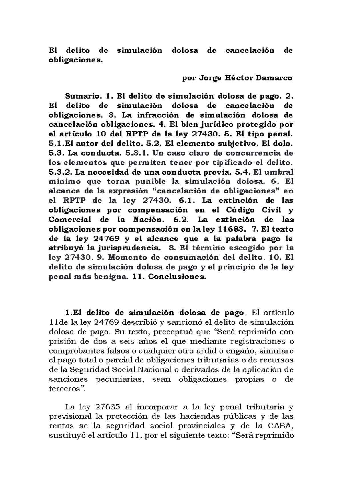 El delito de simulación dolosa de cancelación de obligaciones fiscales ...