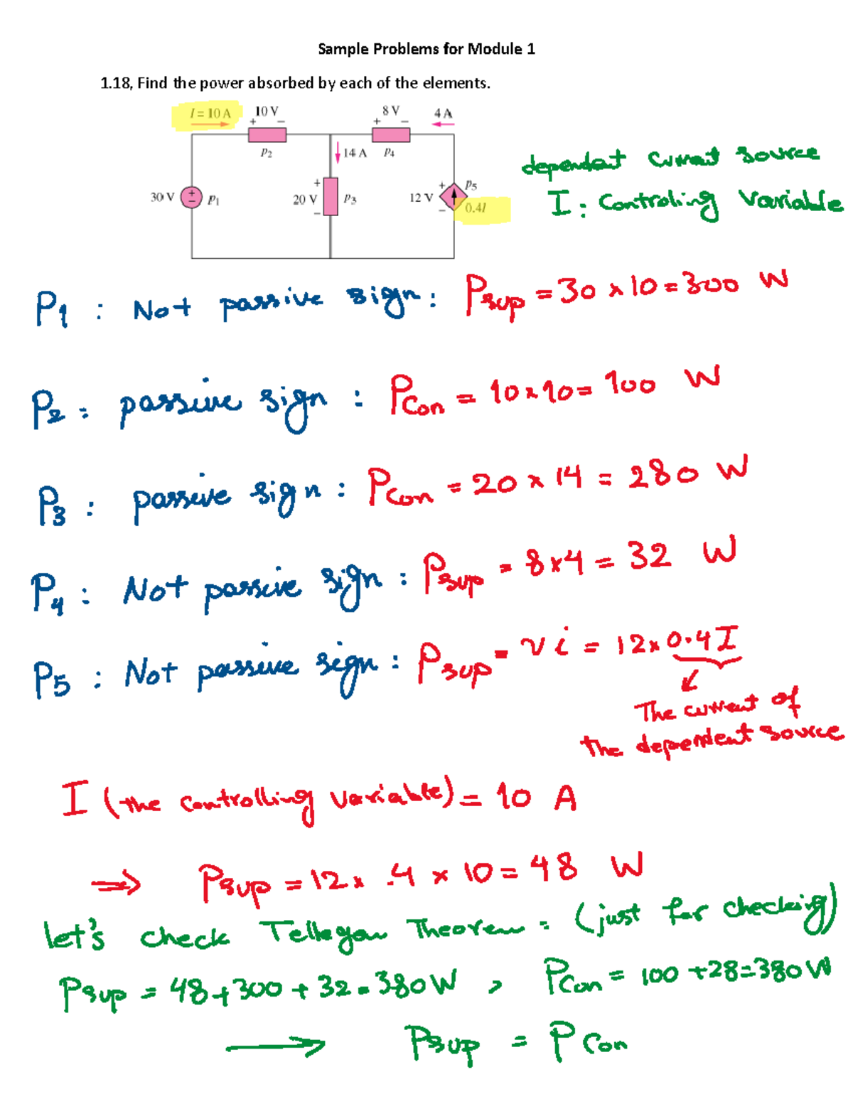 Sample Problems solution - Module 1 - Basic Cocepts - Sample Problems for Module 1 1, Find the ...