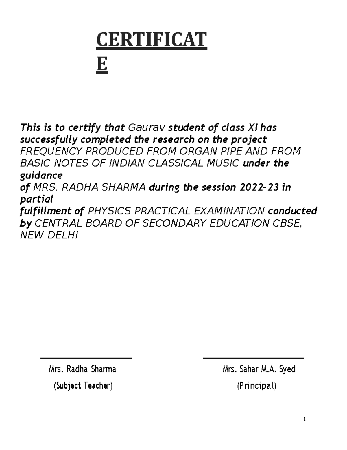 Physics%20project mujib - 1 CERTIFICAT E This is to certify that Gaurav ...