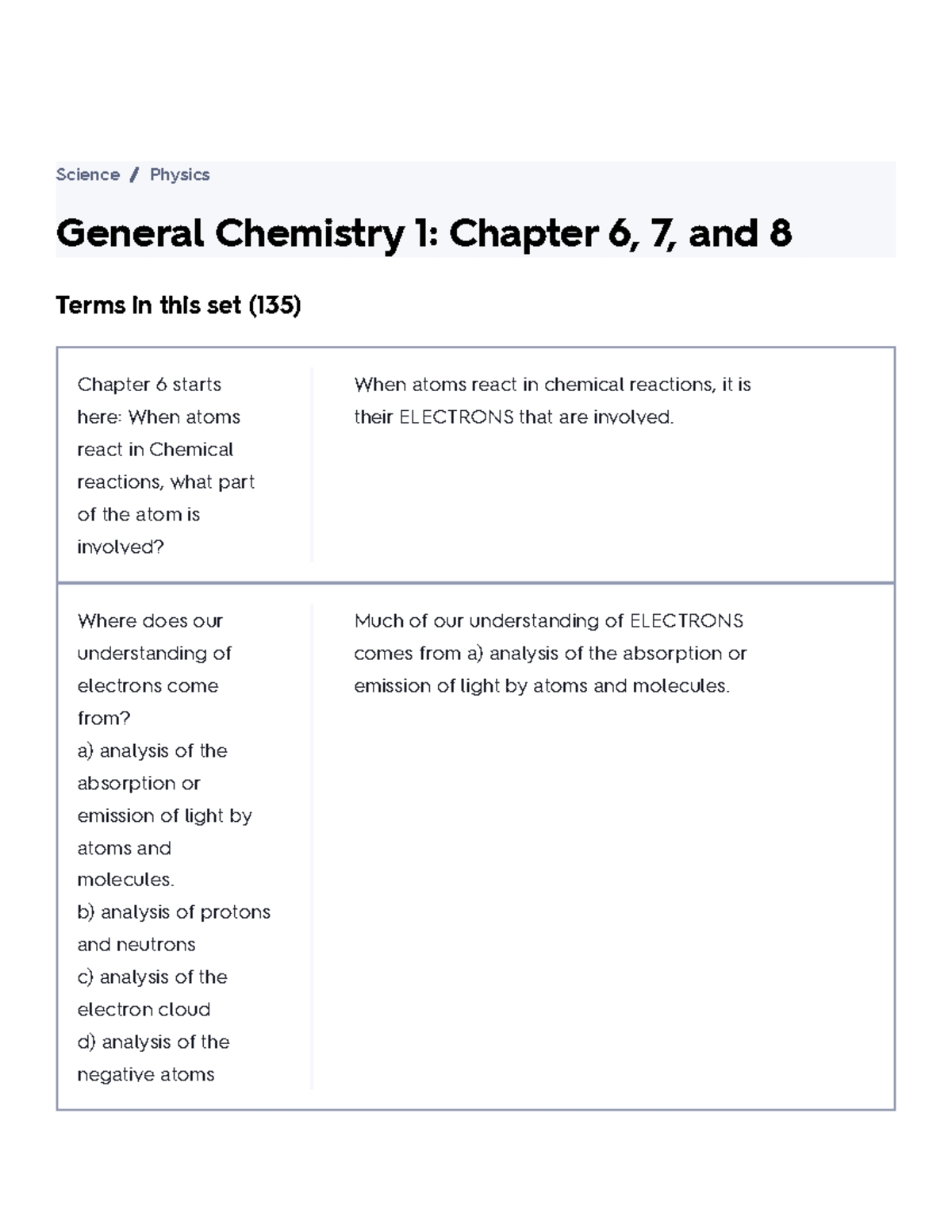 General Chemistry 1- Chapter 6, 7, and 8 Flashcards Quizlet - General Chemistry 1: Chapter 6, 7 ...