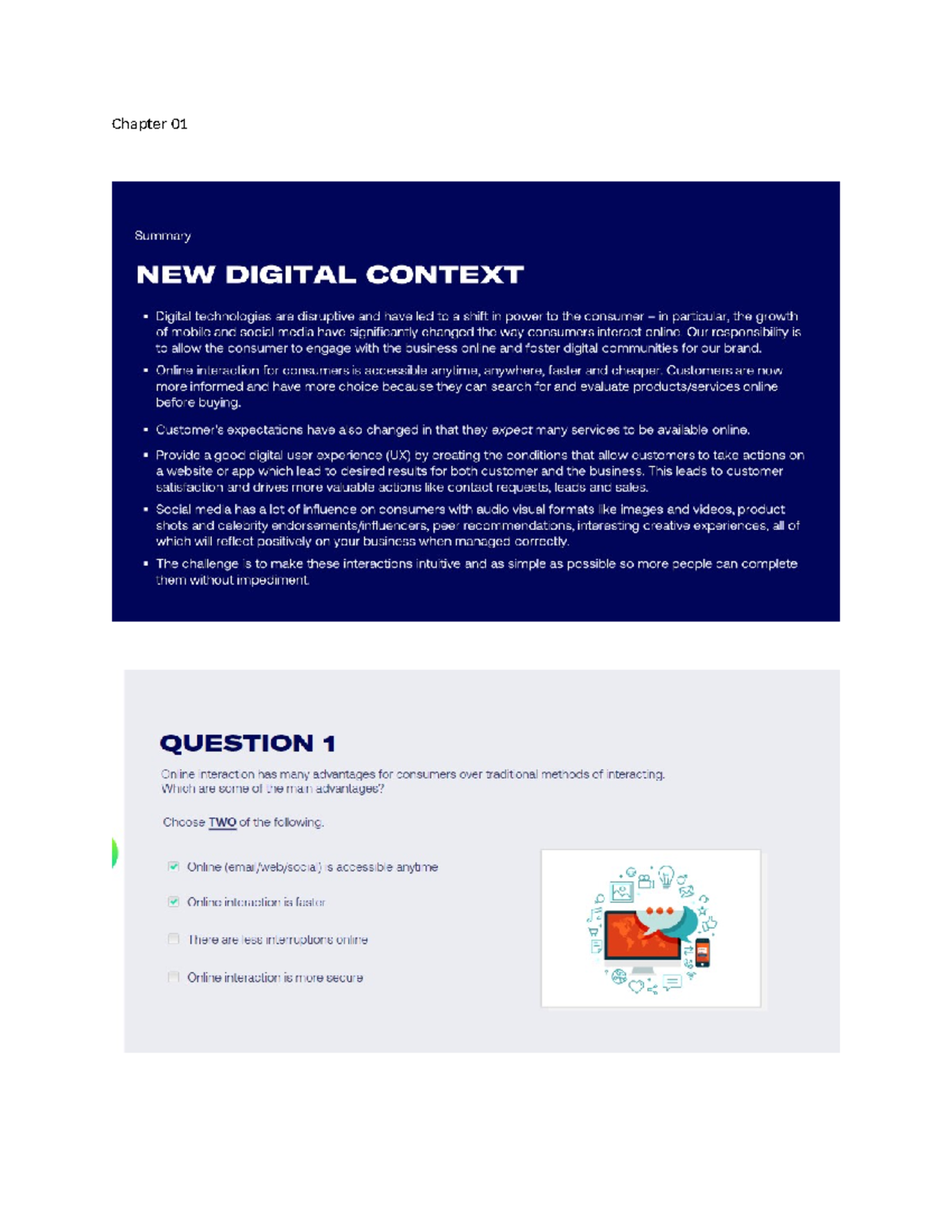 Lesson 01 - Marketing DMI practice questions - Chapter QUESTION 2 When ...