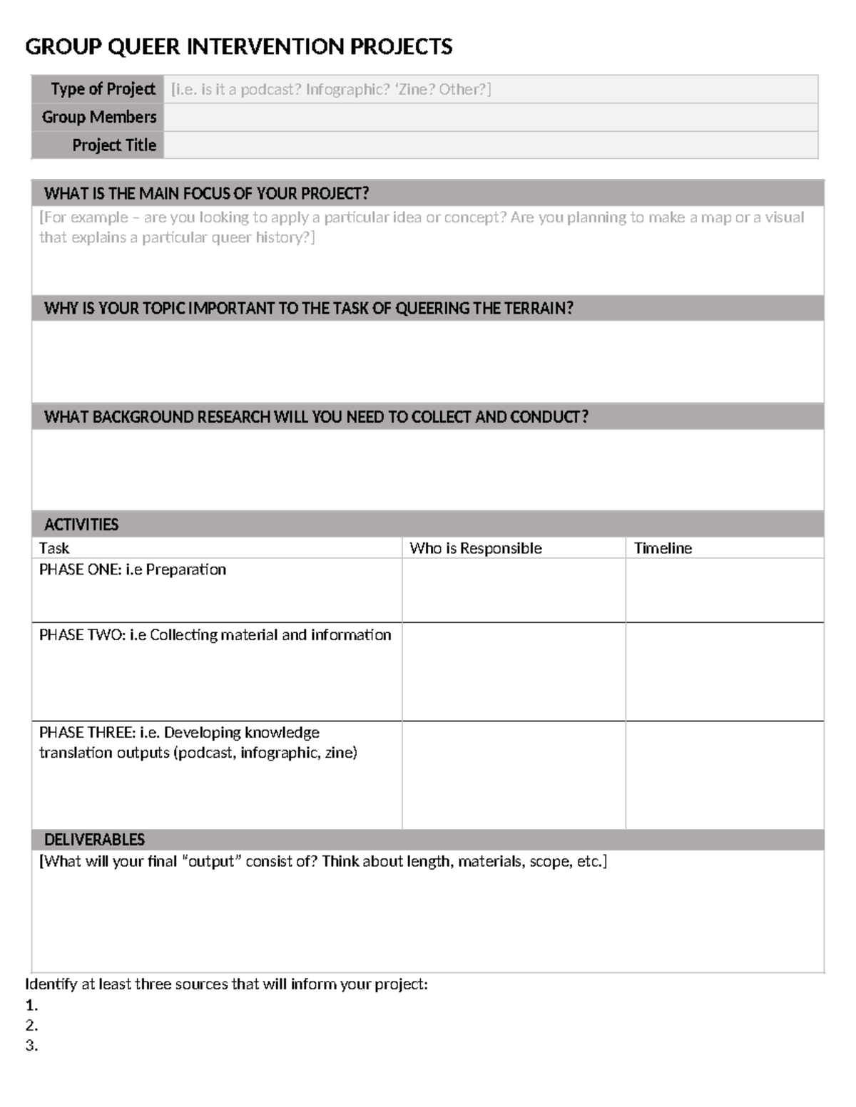 QTT Project Proposal Template - GROUP QUEER INTERVENTION PROJECTS Type ...