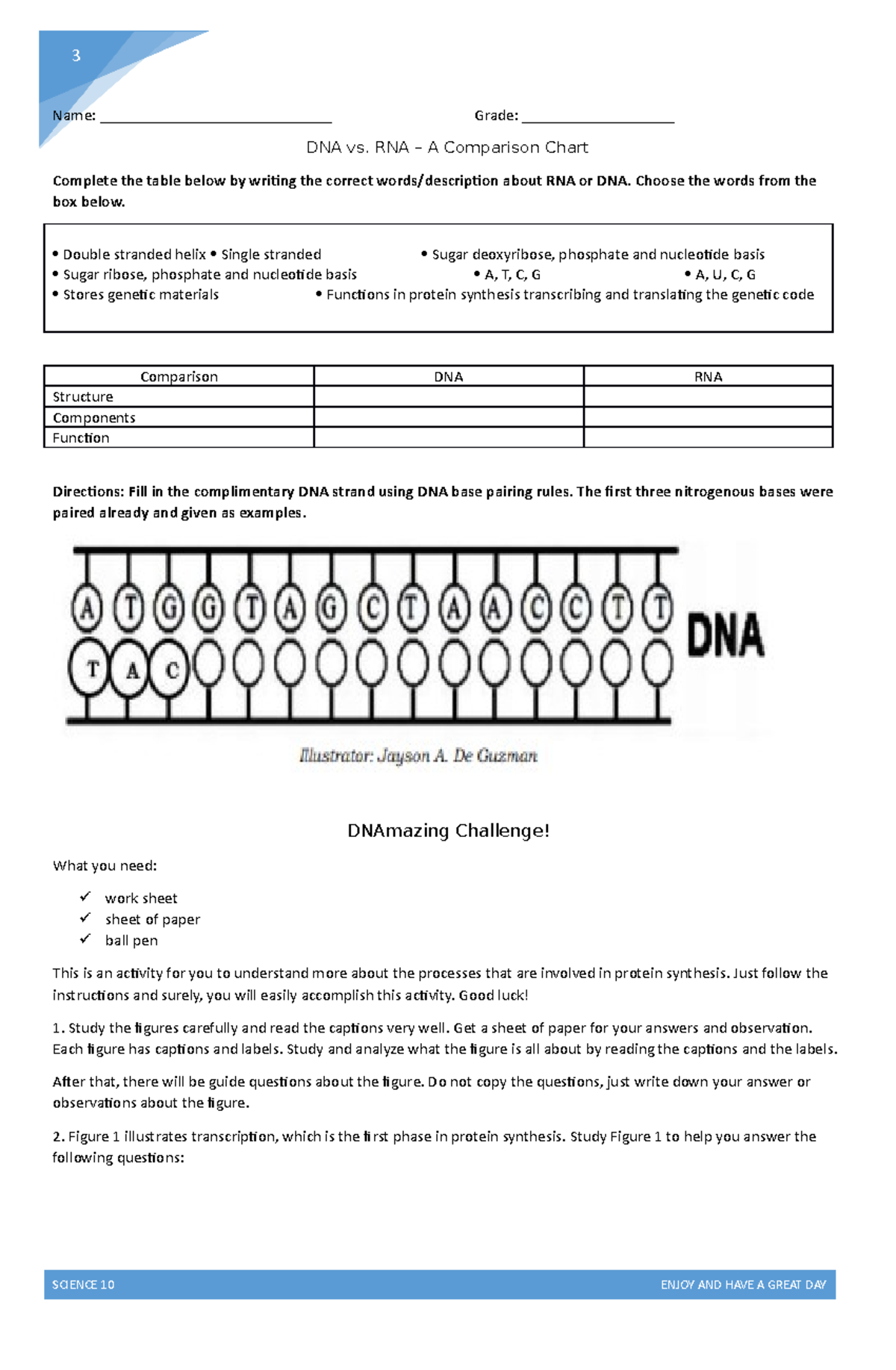 Activity 1 g10 - Name: _____________________________ Grade ...