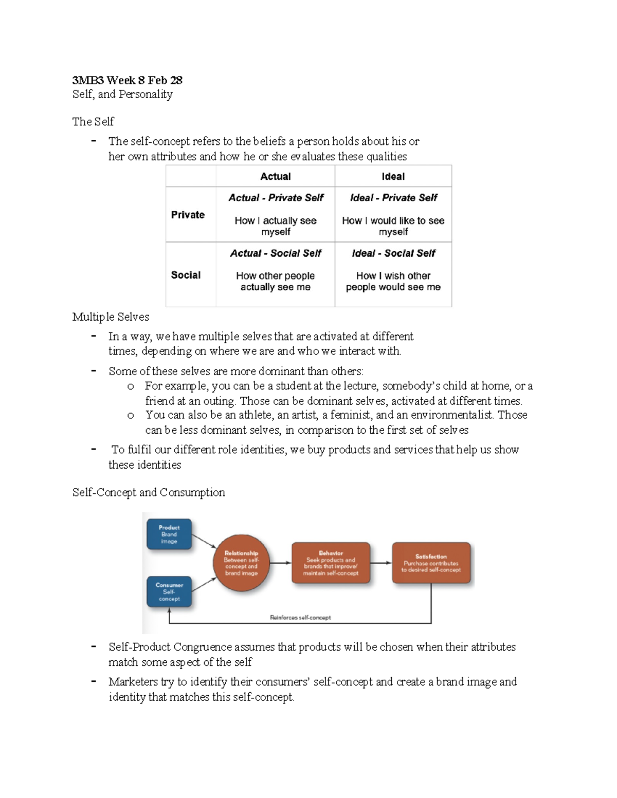 Self and Personality Feb 28 - 3MB3 Week 8 Feb 28 Self, and Personality ...
