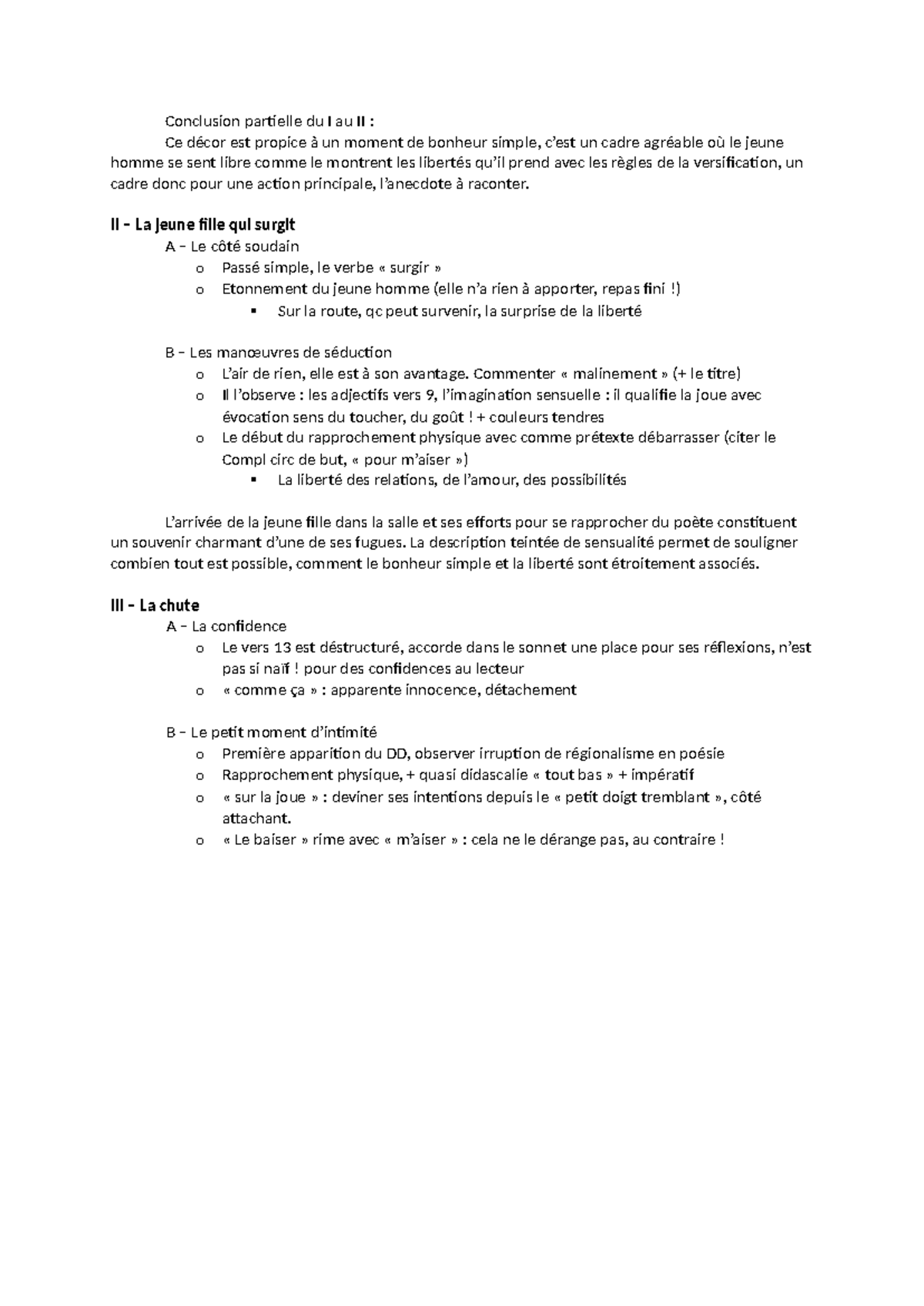 Lecture linéaire La Maline, suite et fin-2 - Conclusion partielle du I ...