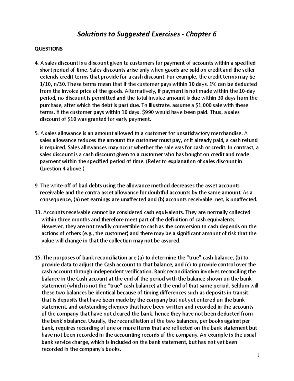 Ch06 - Solutions to Suggested Exercises - Solutions to Suggested Exercises - Chapter 6 QUESTIONS ...