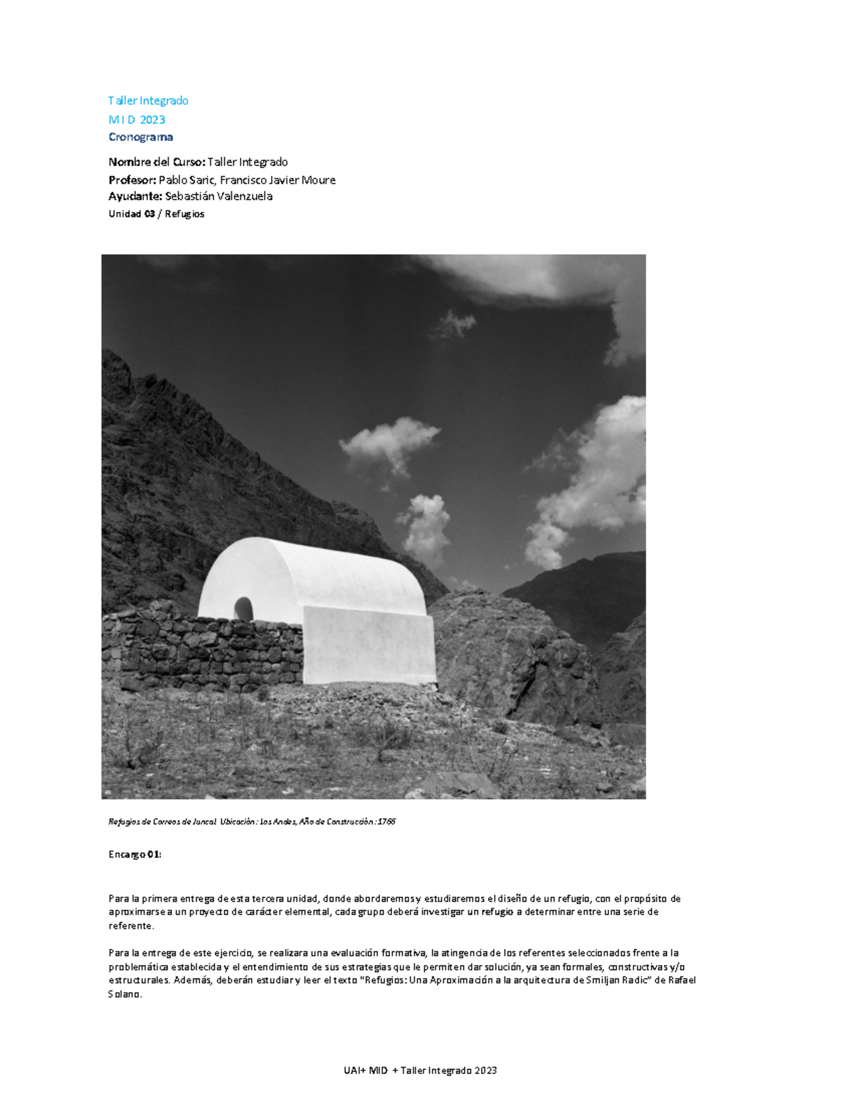 U03- E01(1) - breve resumen - UAI+ MID + Taller Integrado 2023 Taller ...