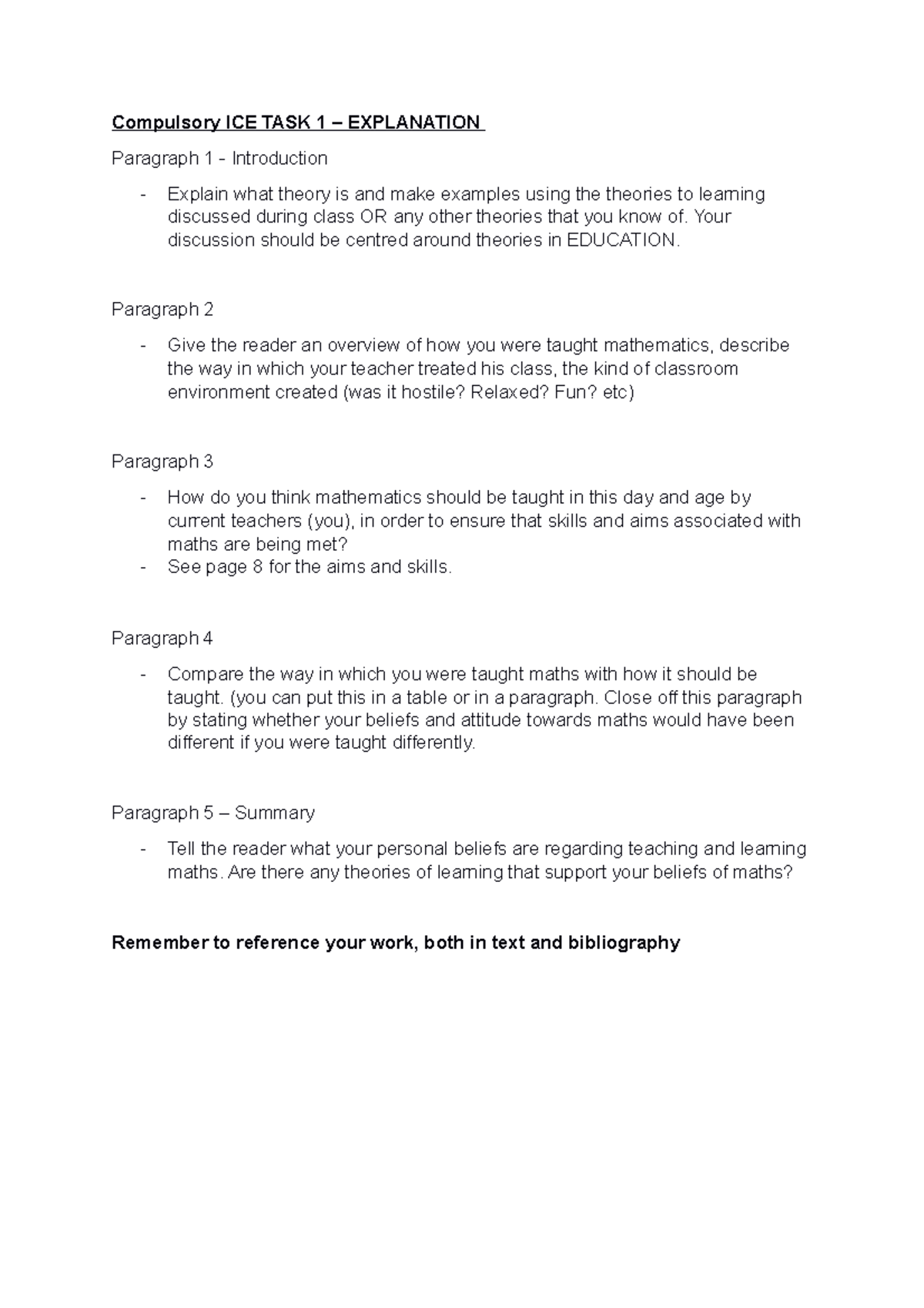 Compulsory ICE TASK 1 Support - Compulsory ICE TASK 1 – EXPLANATION ...